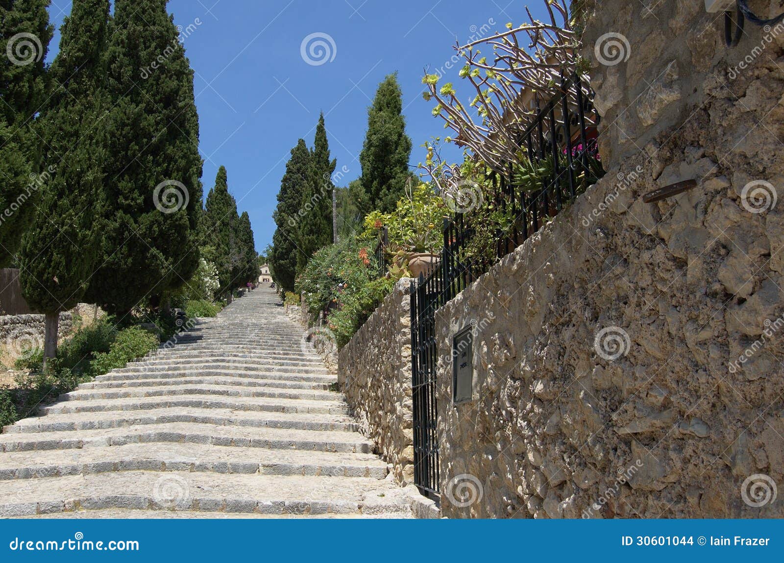 Steps at Pollensa stock photo. Image of spain, building - 30601044