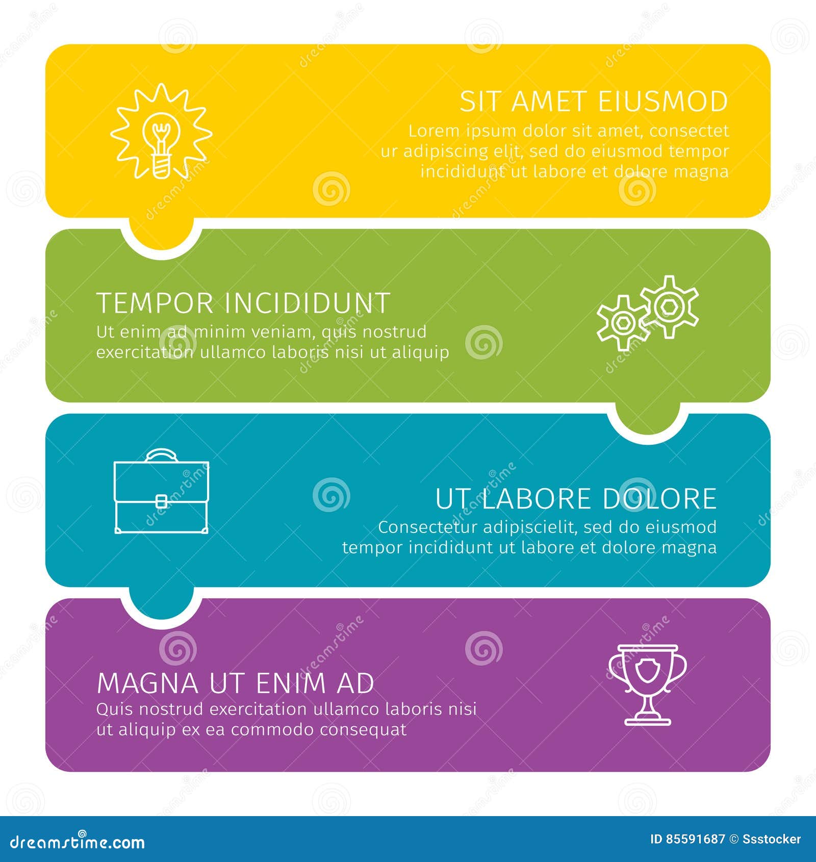 Steps of Process Business Colorful Illustration Stock Vector ...