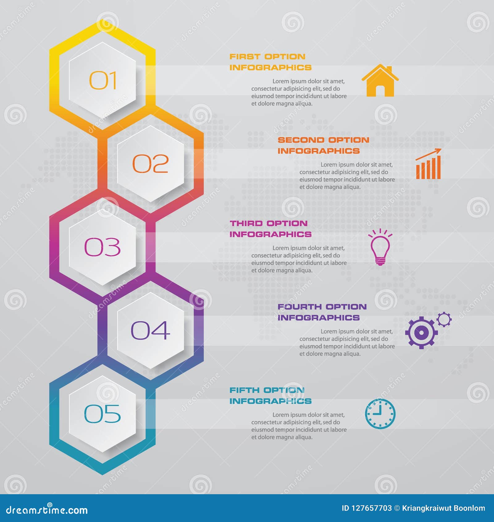 5 Steps Process. Simple&Editable Abstract Design Element Stock Vector ...