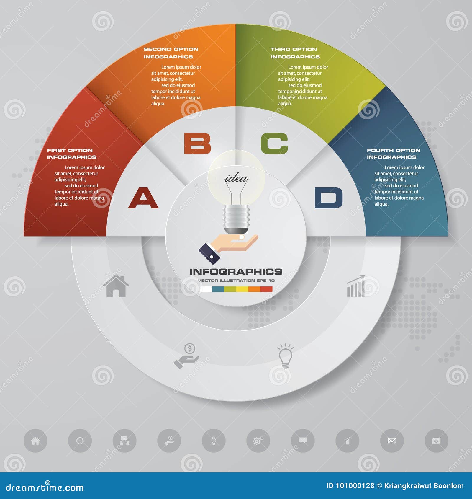 4 Steps Process. Simple&Editable Abstract Design Element Stock Vector ...