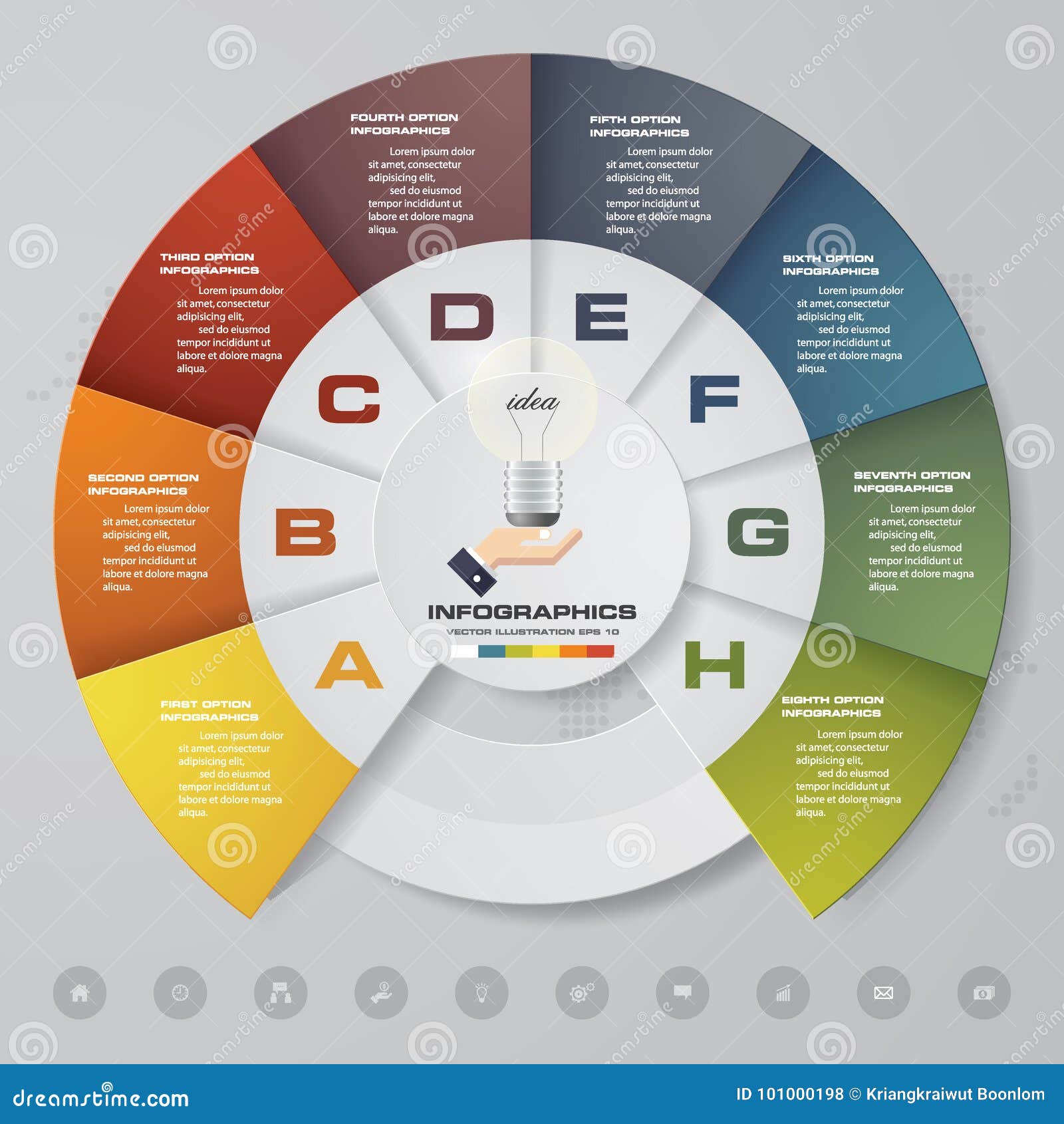 8 Steps Process. Simple&Editable Abstract Design Element Stock Vector ...