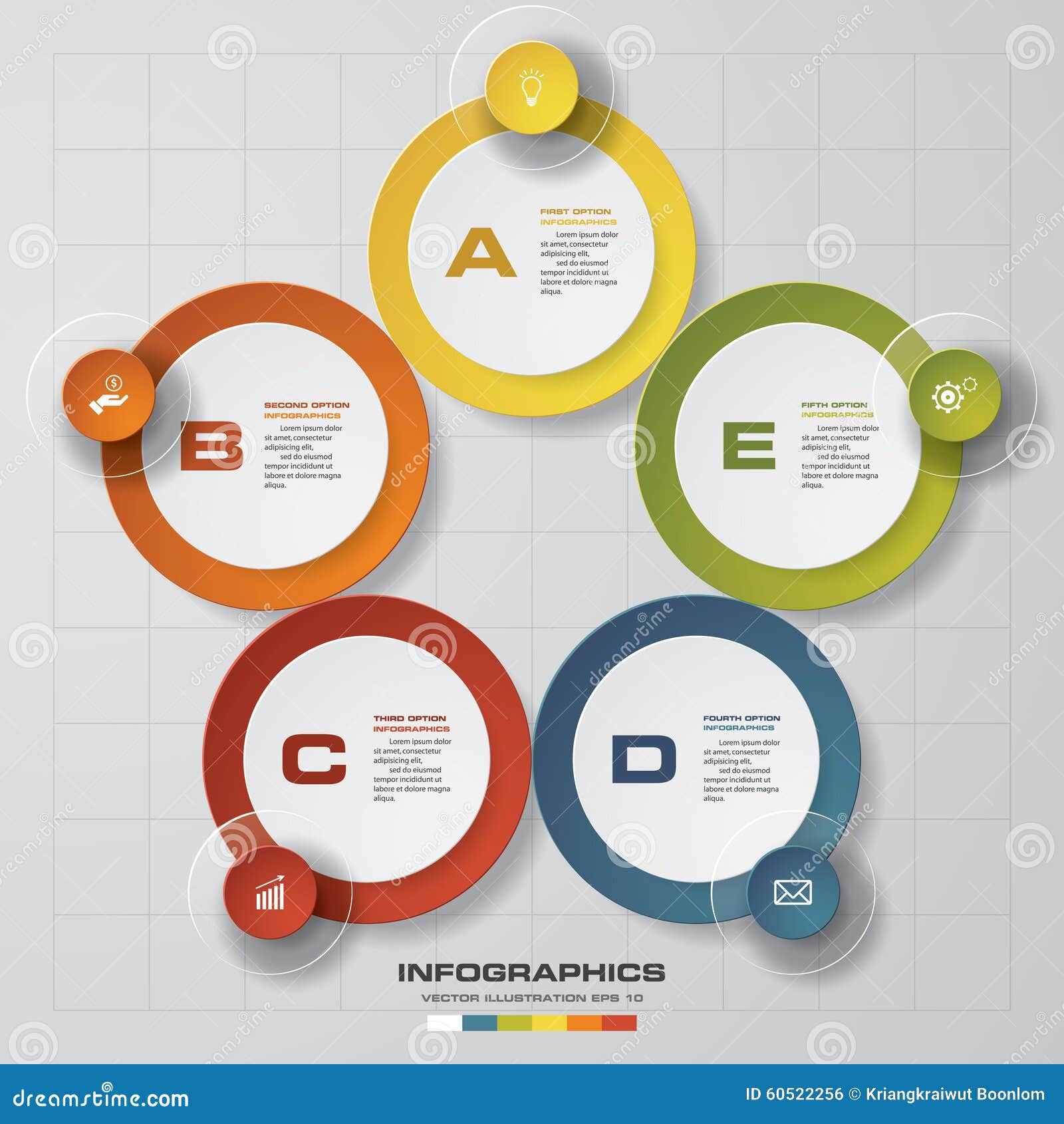 5 Steps Process. Simple&Editable Abstract Design Element Stock Vector ...