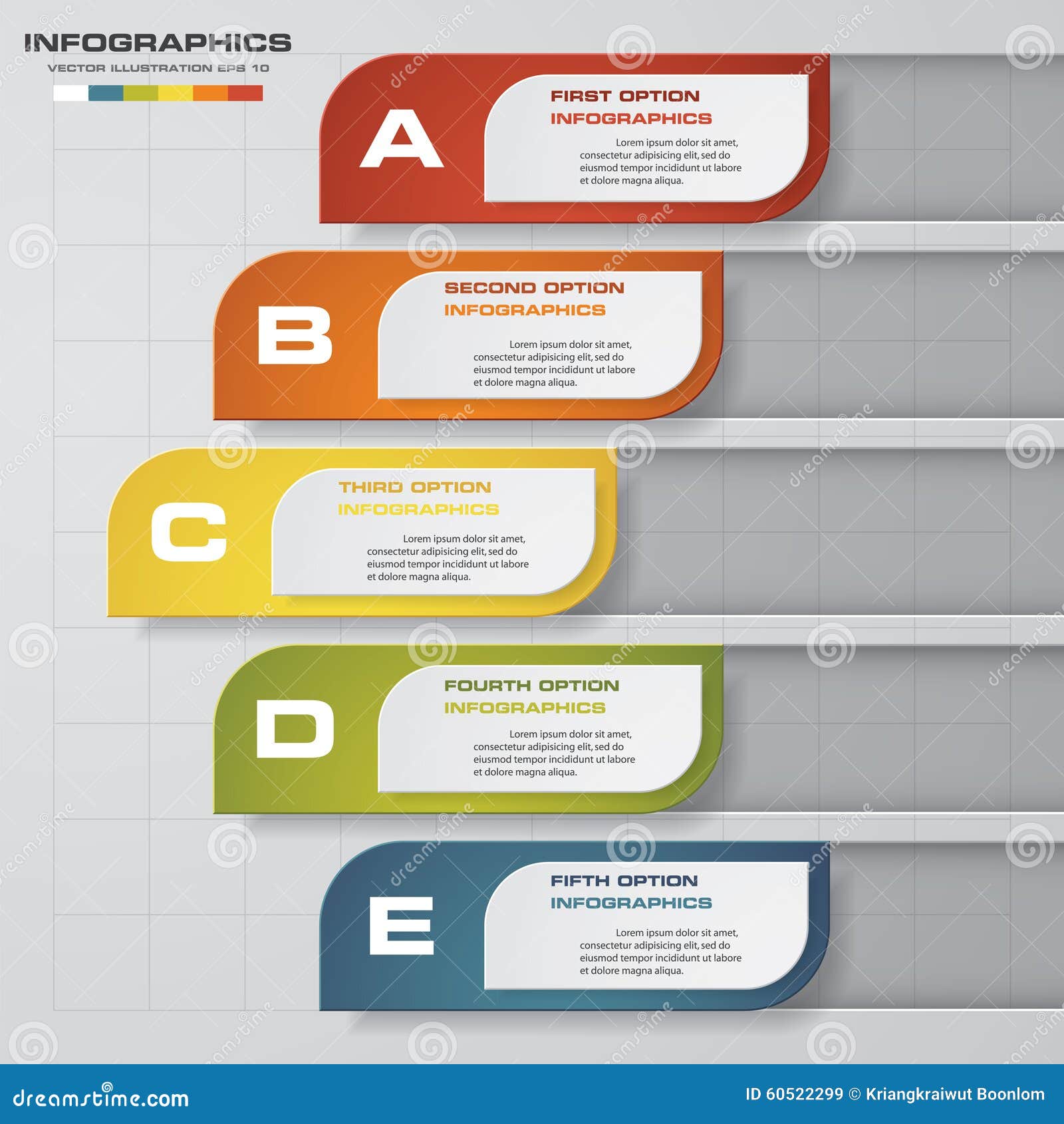 5 Steps Process. Simple&Editable Abstract Design Element Stock Vector ...
