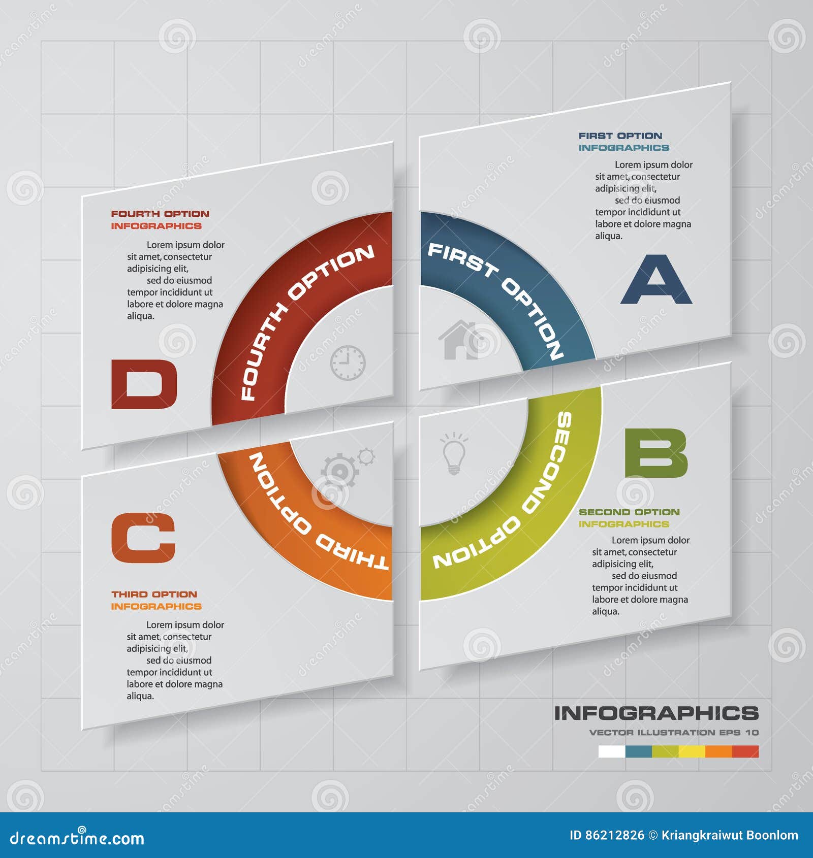 4 Steps Process. Simple&Editable Abstract Design Element Stock Vector ...