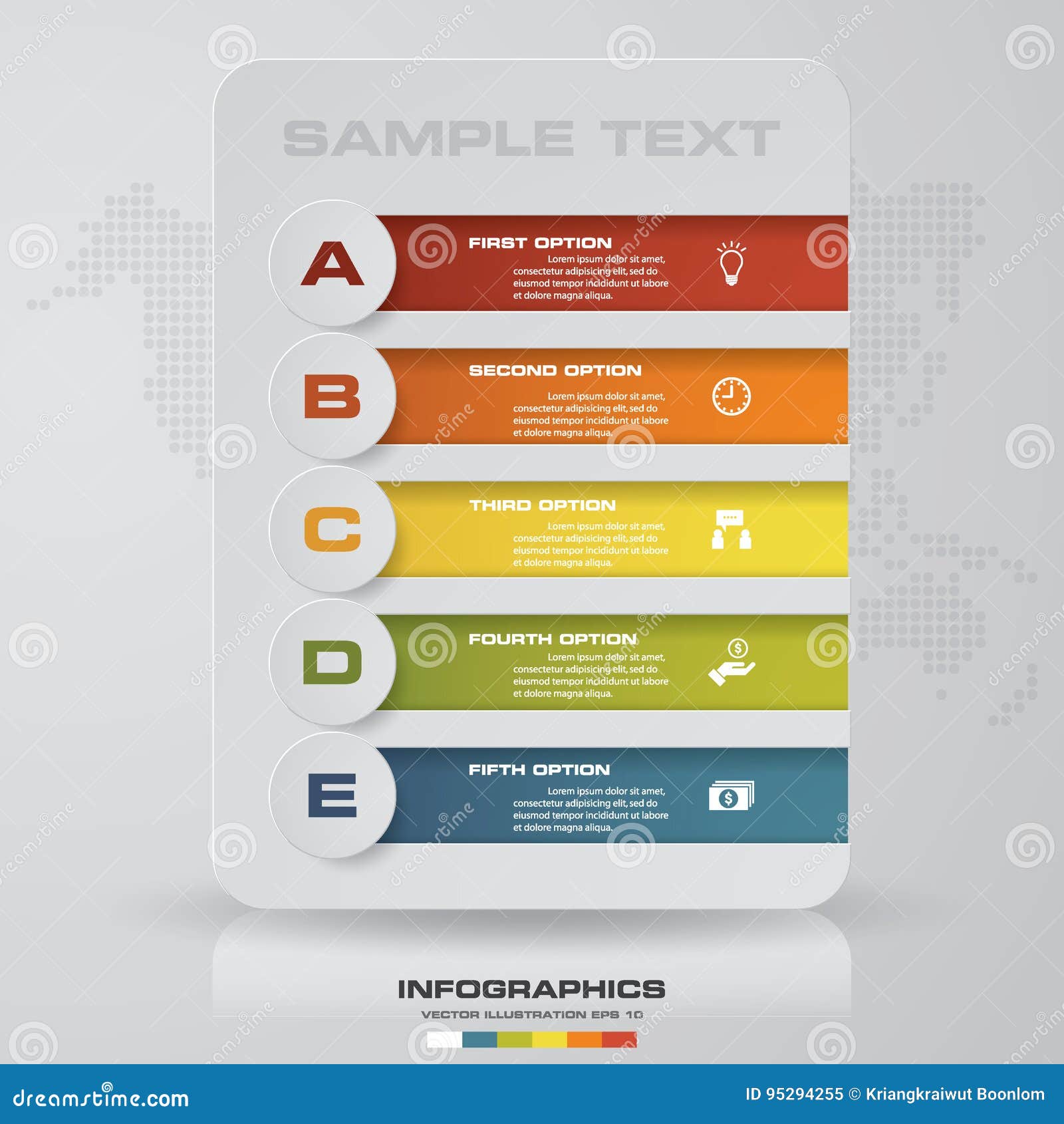 5 Steps Process. Simple&Editable Abstract Design Element. Vector Stock ...