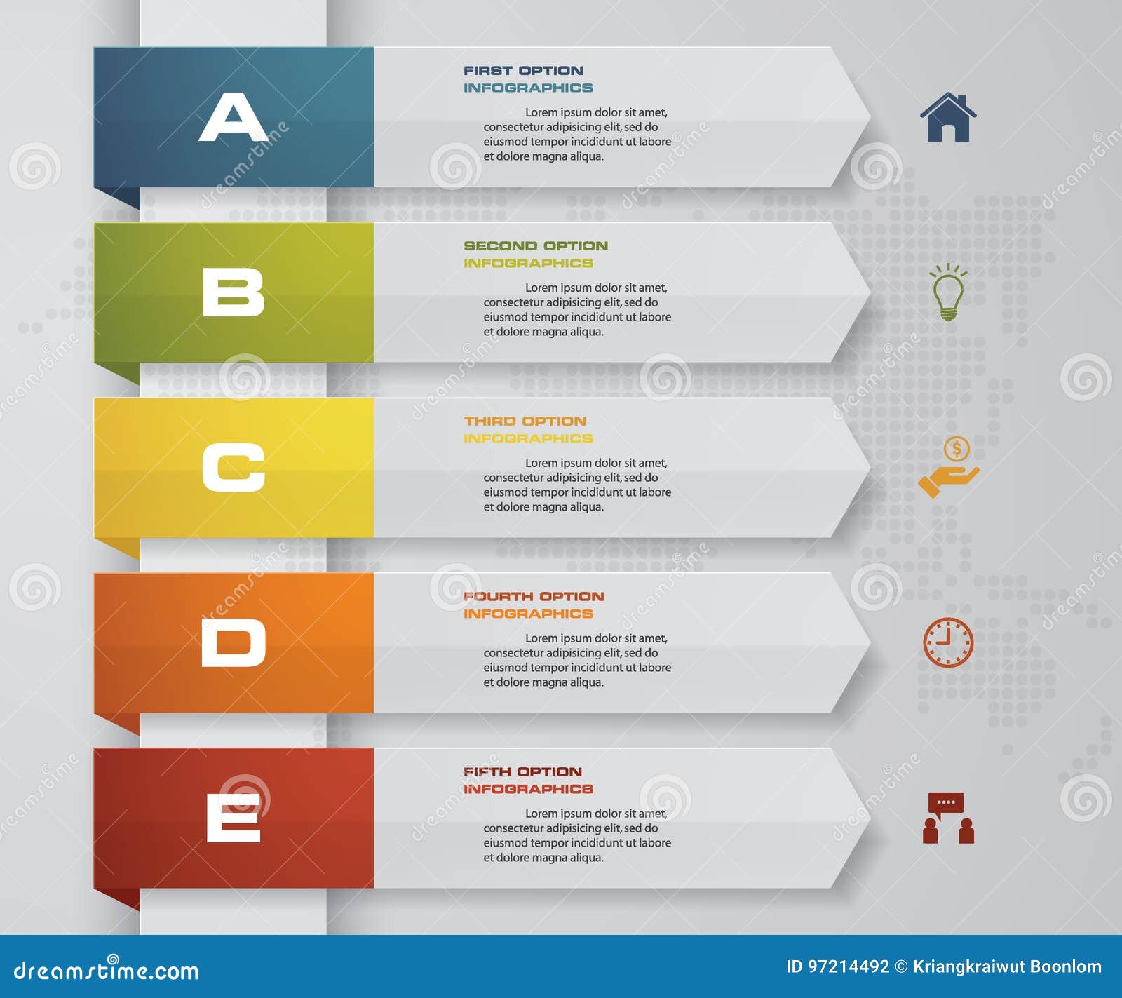 5 Steps Process. Simple&Editable Abstract Design Element. Vector Stock ...