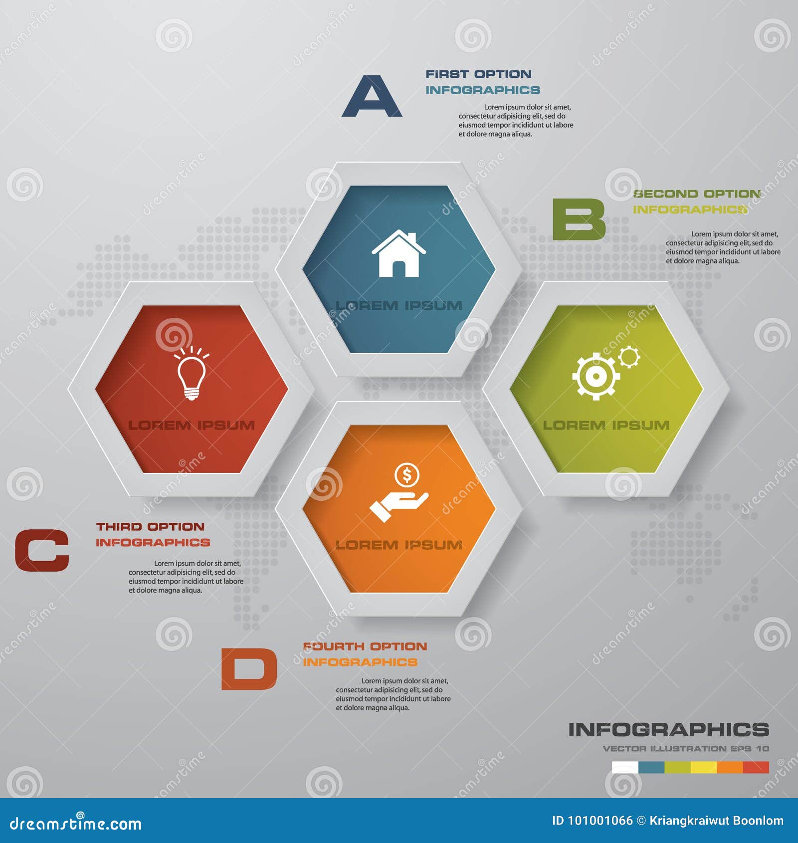 4 Steps Process. Simple&Editable Abstract Design Element. Vector Stock ...