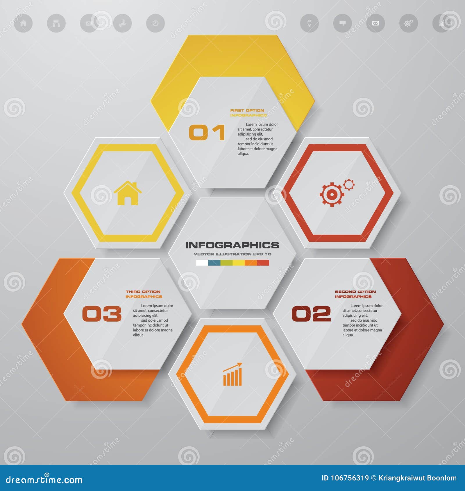 3 Steps Process. Simple&Editable Abstract Design Element. Vector Stock ...