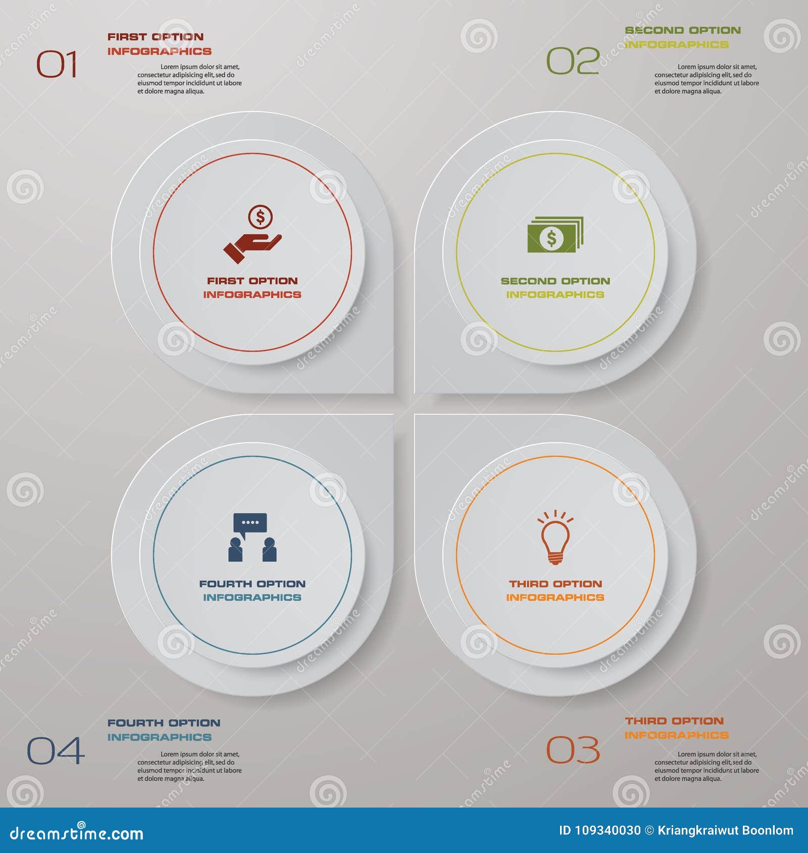4 Steps Process. Simple&Editable Abstract Design Element. Vector Stock ...
