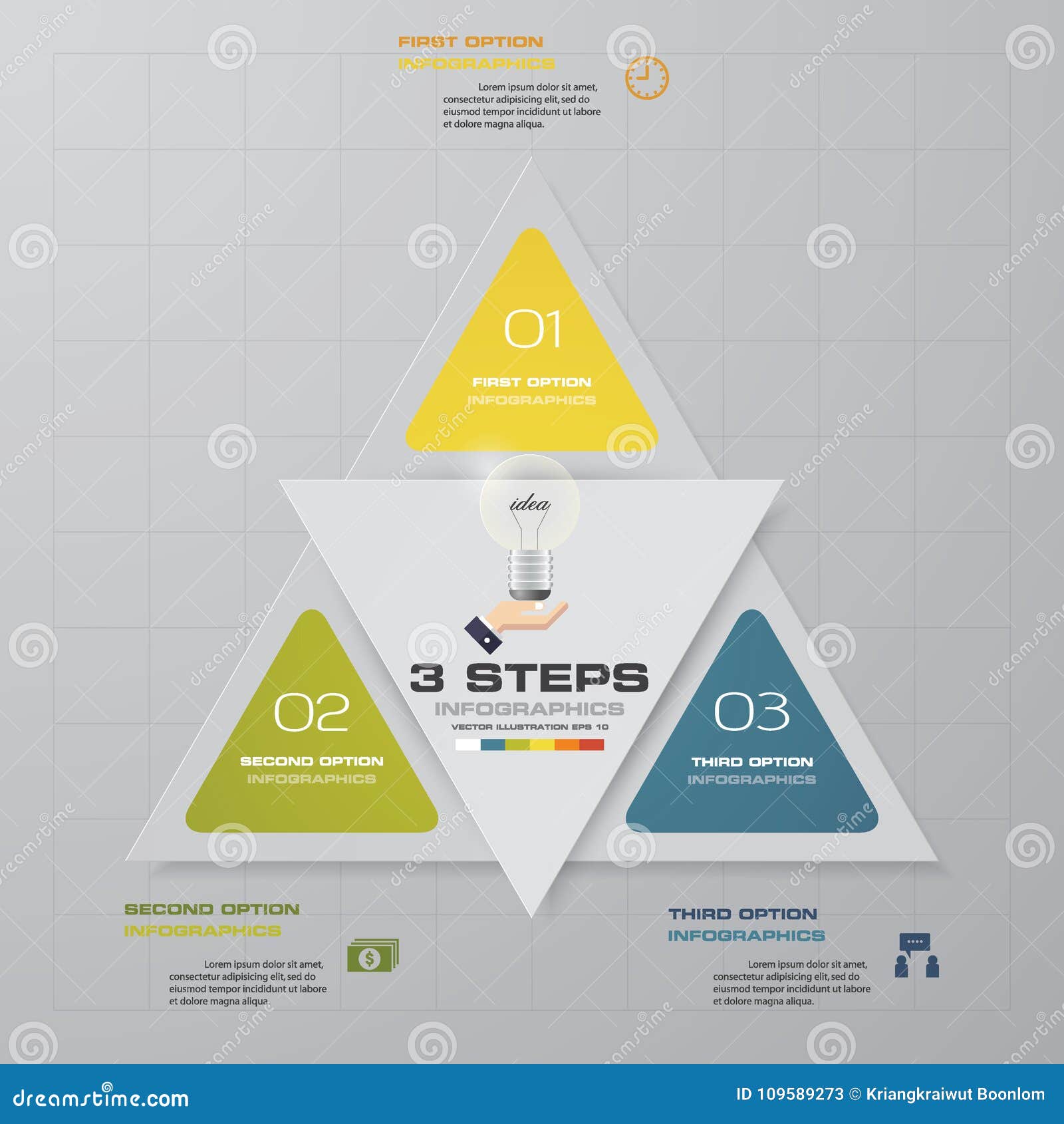 3 Steps Vector Element for Infographic. Stock Vector - Illustration of ...