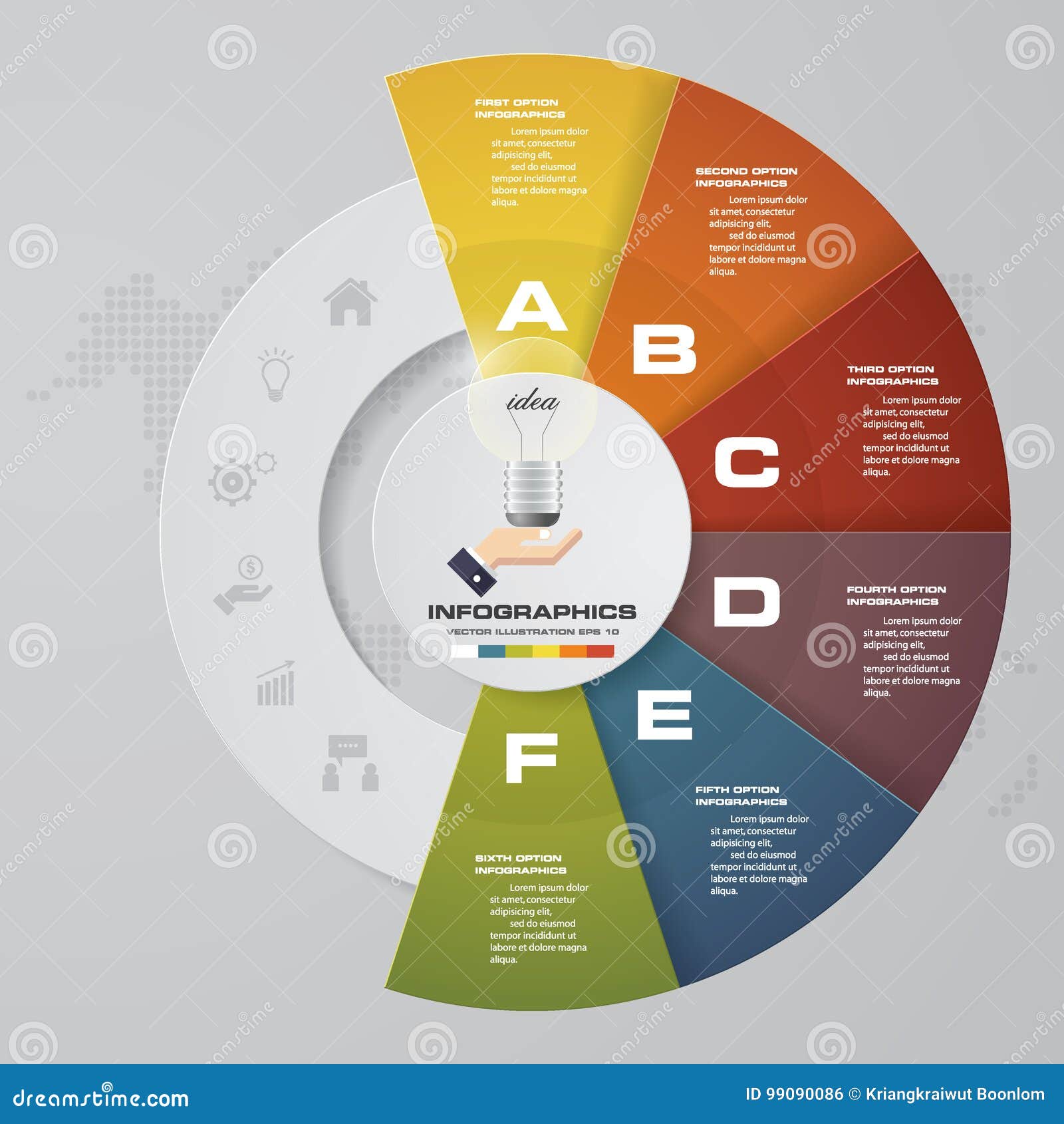 6 Steps Process. Simple&Editable Abstract Design Element. Vector Stock ...