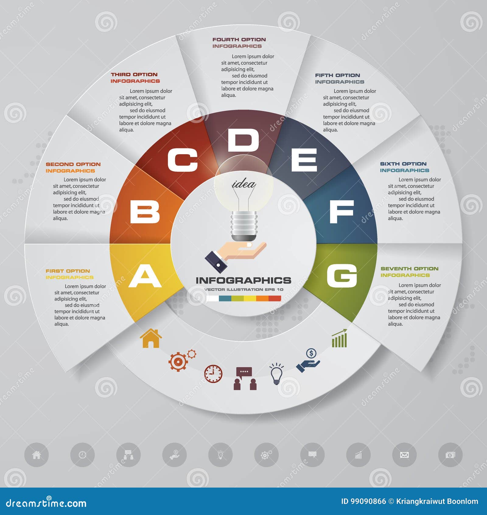 7 Steps Process. Simple&Editable Abstract Design Element. Vector Stock ...