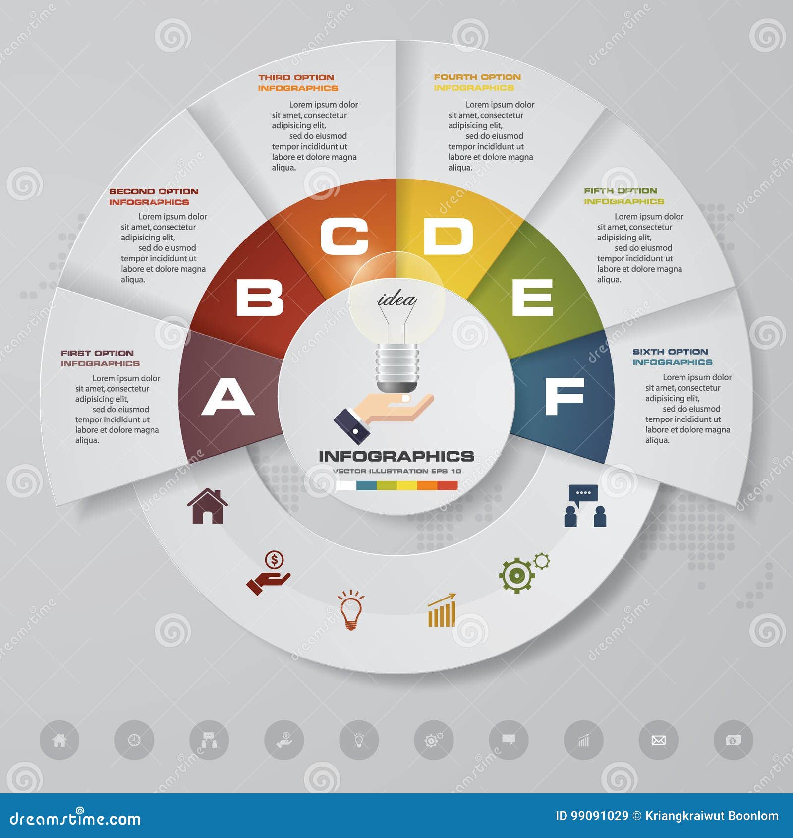 6 Steps Process. Simple&Editable Abstract Design Element. Vector Stock ...