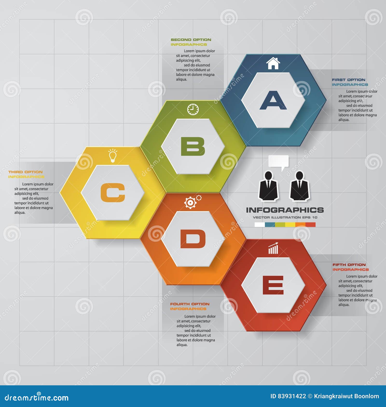 5 Steps Process. Simple&Editable Vector Presentation Template Stock ...