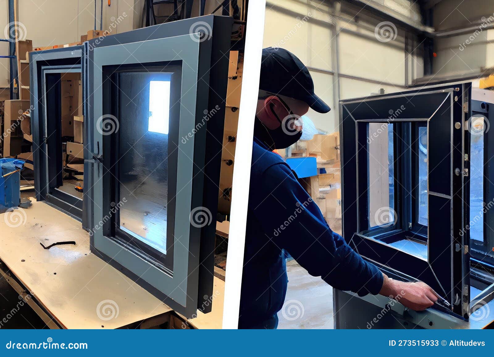 Steps of Production, Where Plastic Window Frame is Made with Help of ...