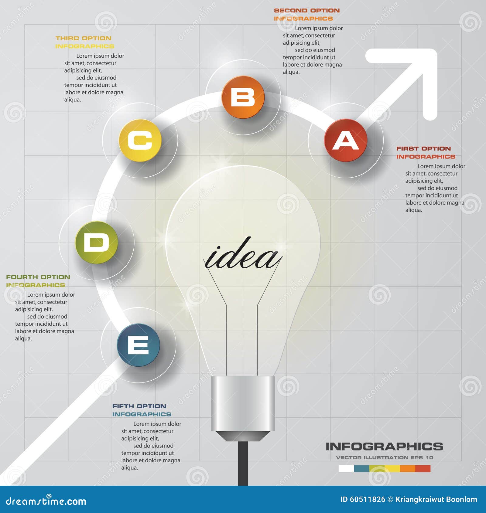5 Steps In Progress Arrow Template Infographic Design Template With 5 ...