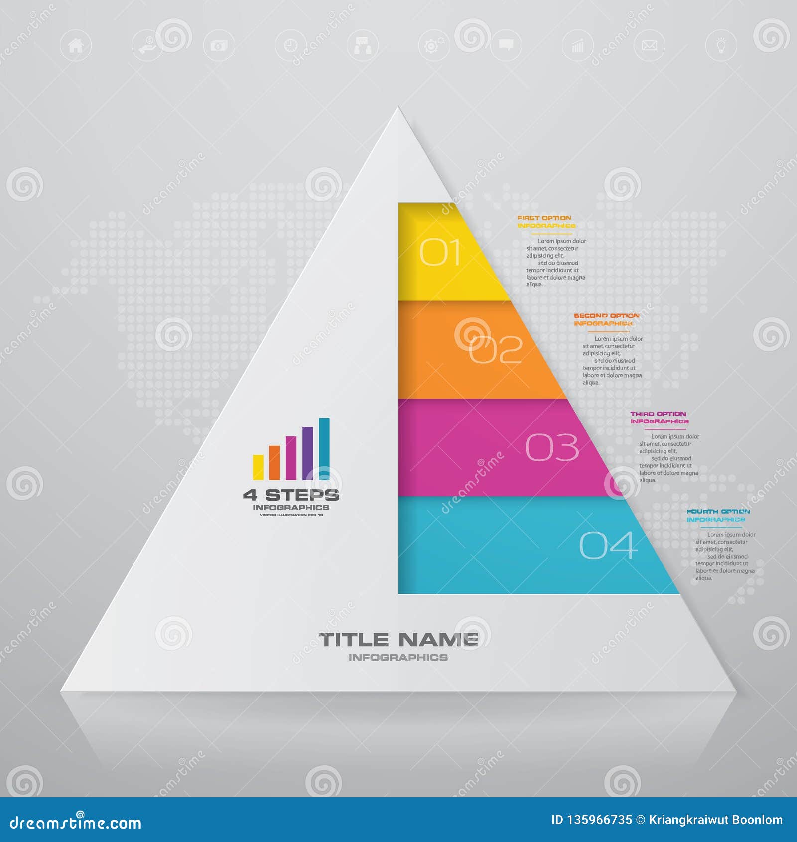4 Steps Pyramid with Free Space for Text on Each Level. Stock Vector ...