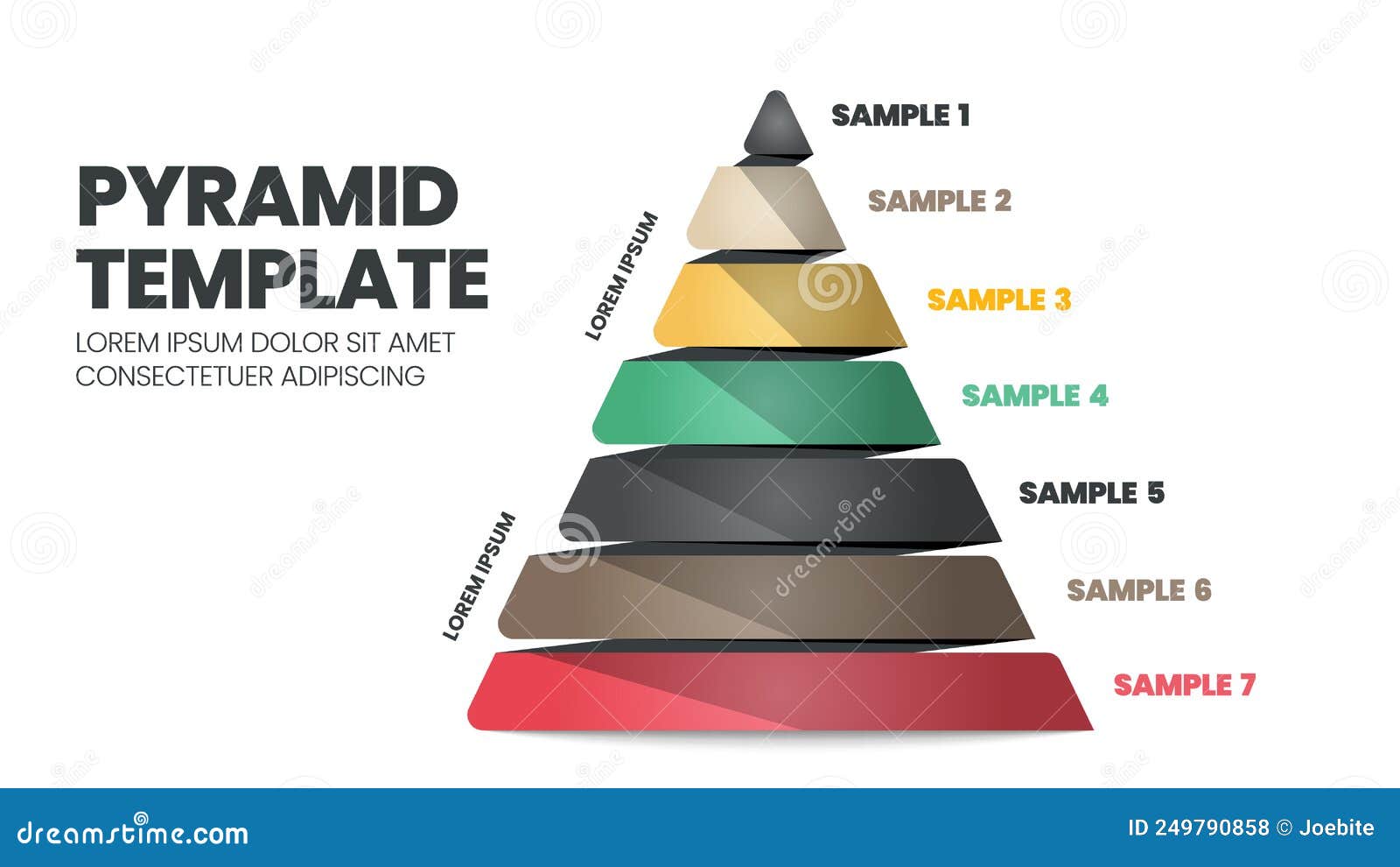 7 Steps of a Pyramid or Triangular Template with Editable Text is for ...