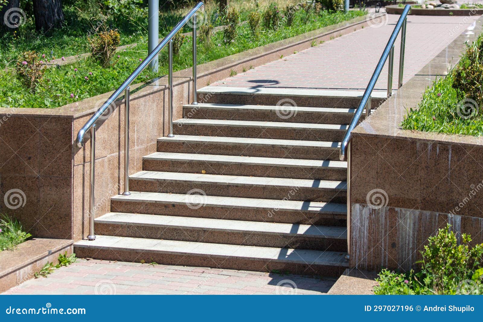 Steps on the Road in the Park Stock Photo - Image of walk, pathway ...