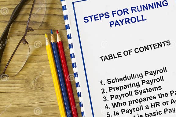 Steps for Running a Payroll Concept Stock Photo - Image of expense ...