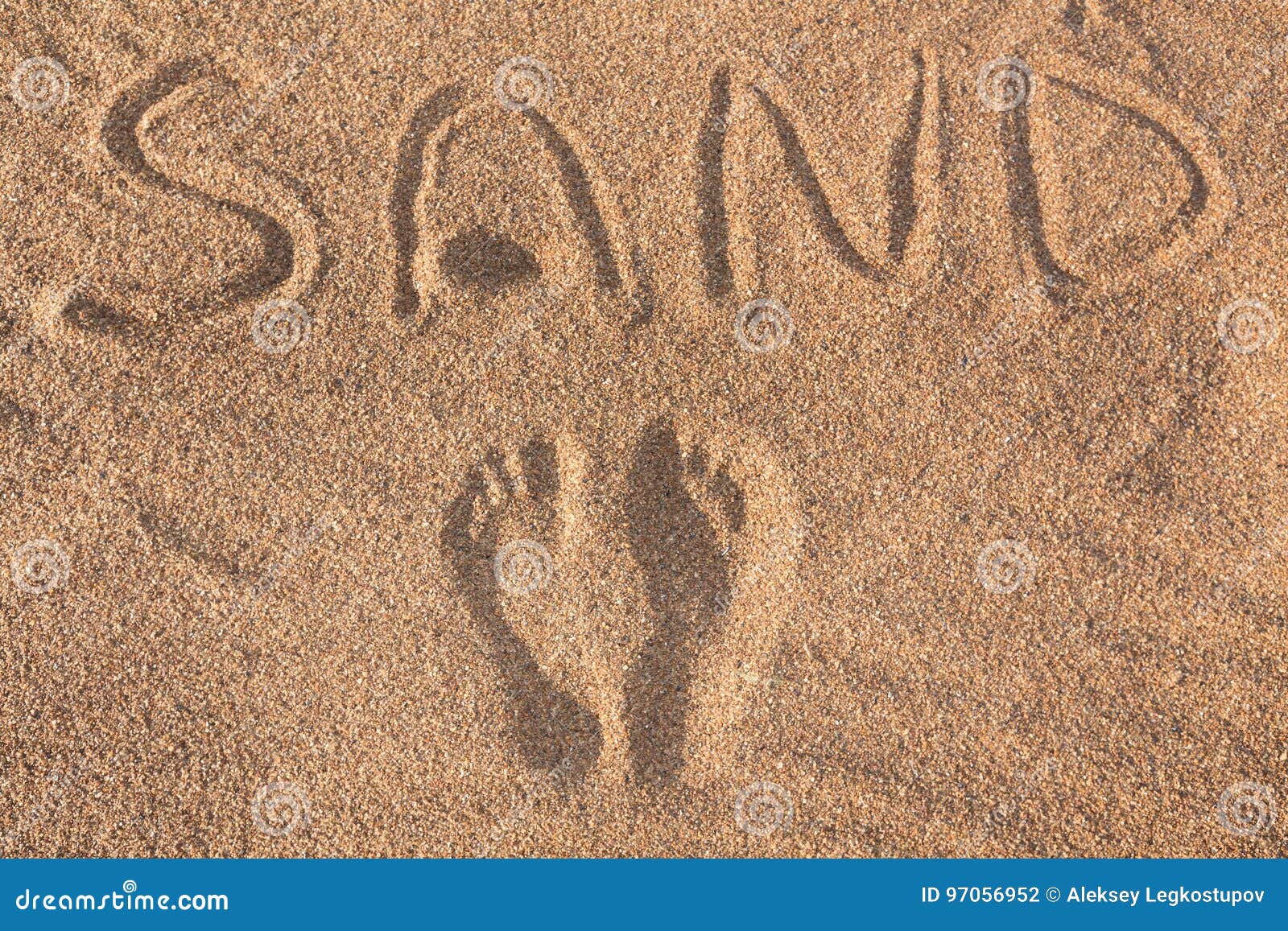 Steps on the sand stock photo. Image of footprint, vacation - 97056952
