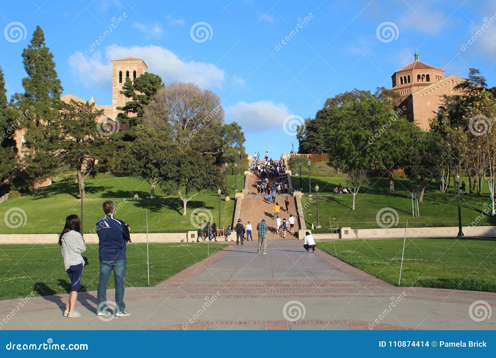 Prospective College Student and Parent View the Janss Steps at the ...