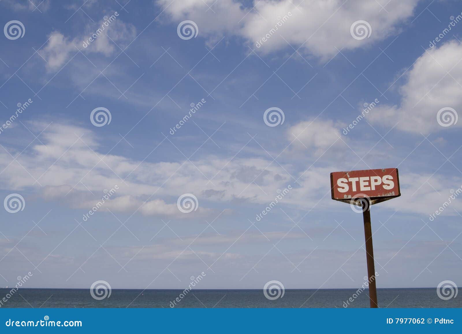 Steps sign on Sea front stock photo. Image of water, horizon - 7977062