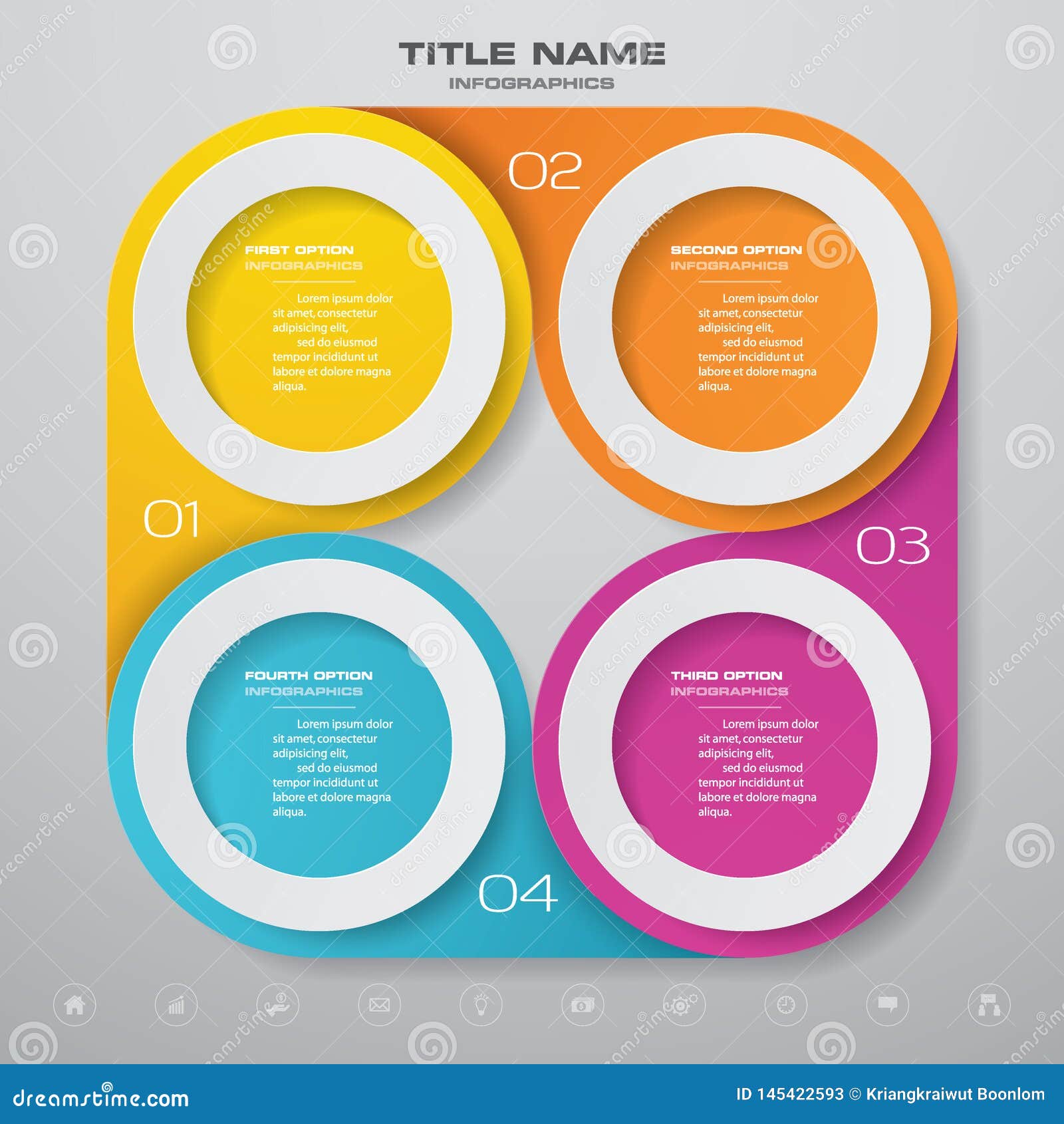 4 Steps Simple&editable Process Chart Infographics Element. Stock ...