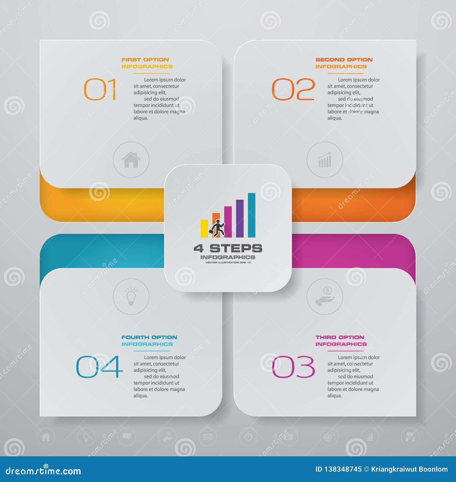 4 Steps Simple&editable Process Chart Infographics Element. Stock ...