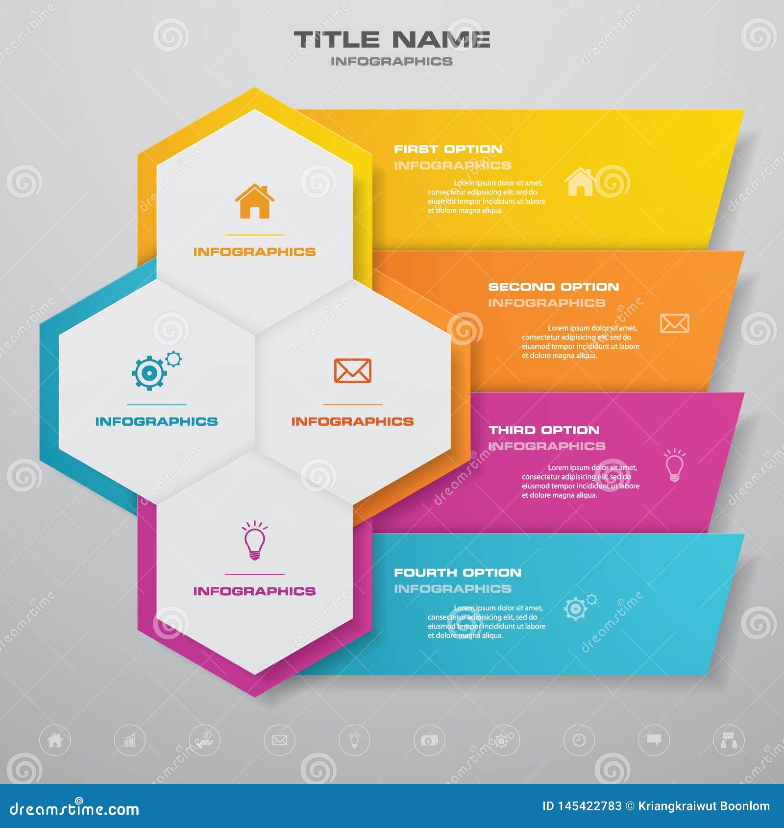 4 Steps Simple&editable Process Chart Infographics Element. Stock ...