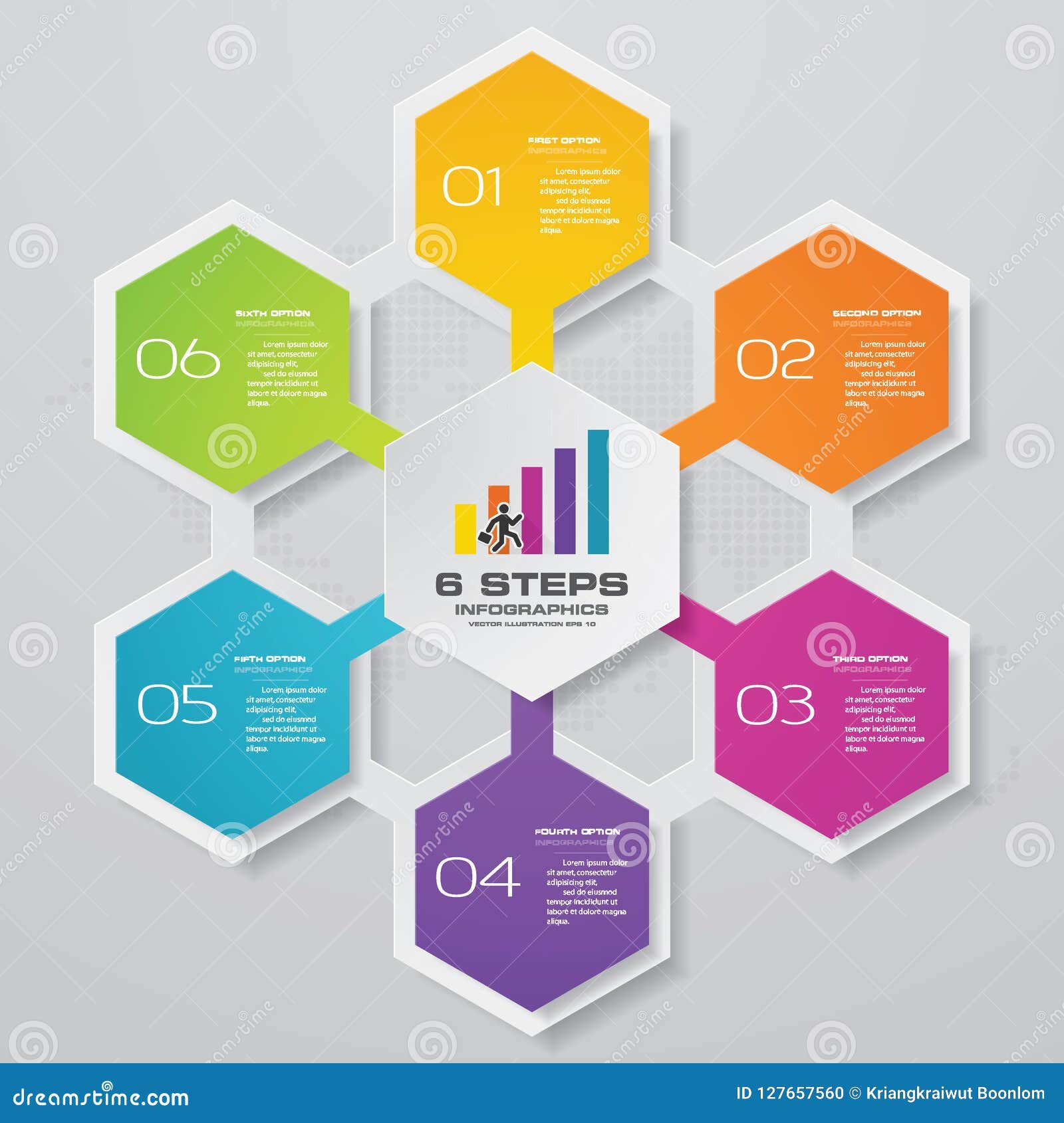 6 Steps Simple&editable Process Chart Infographics Element. Stock ...