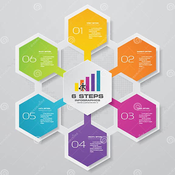 6 Steps Simple&editable Process Chart Infographics Element. Stock ...