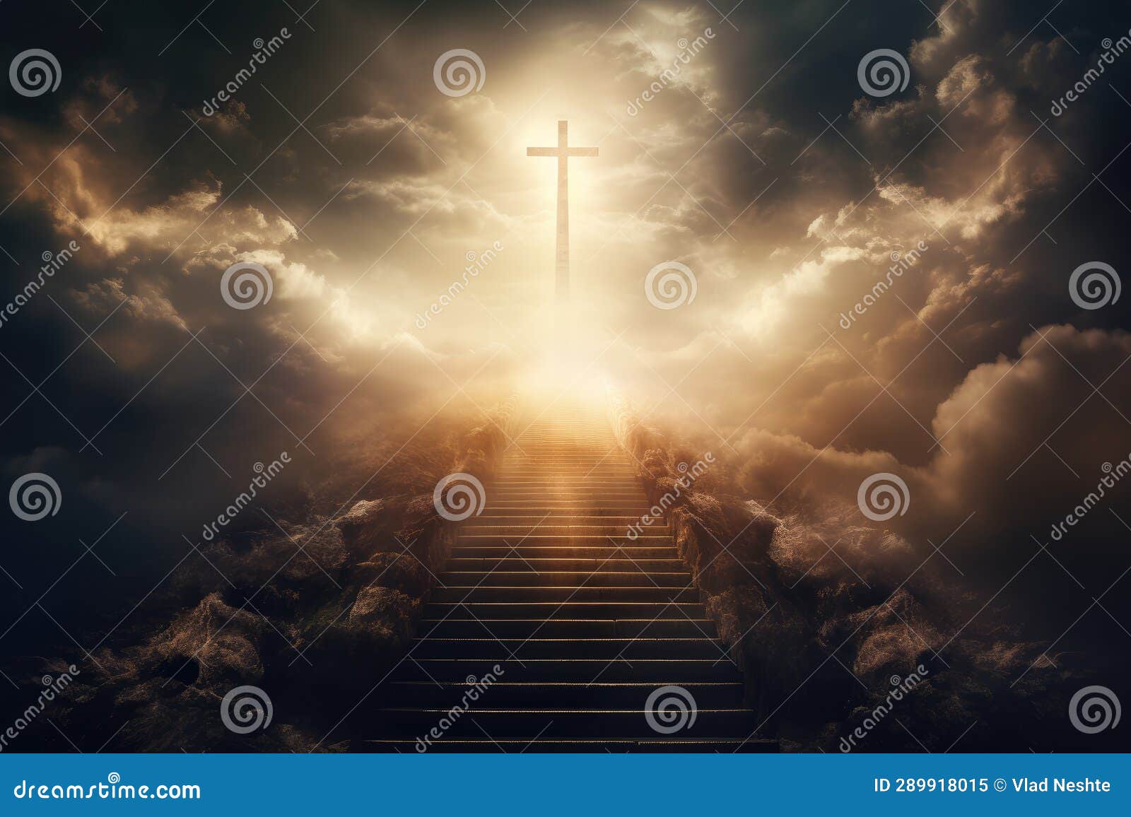 Steps in the Sky Leading To the Cross. Stairs in the Sky Stock ...
