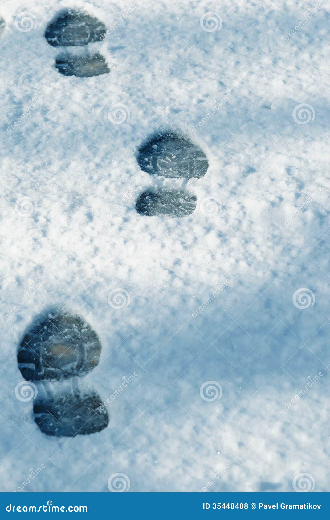 Steps on snow stock photo. Image of path, footmark, print - 35448408