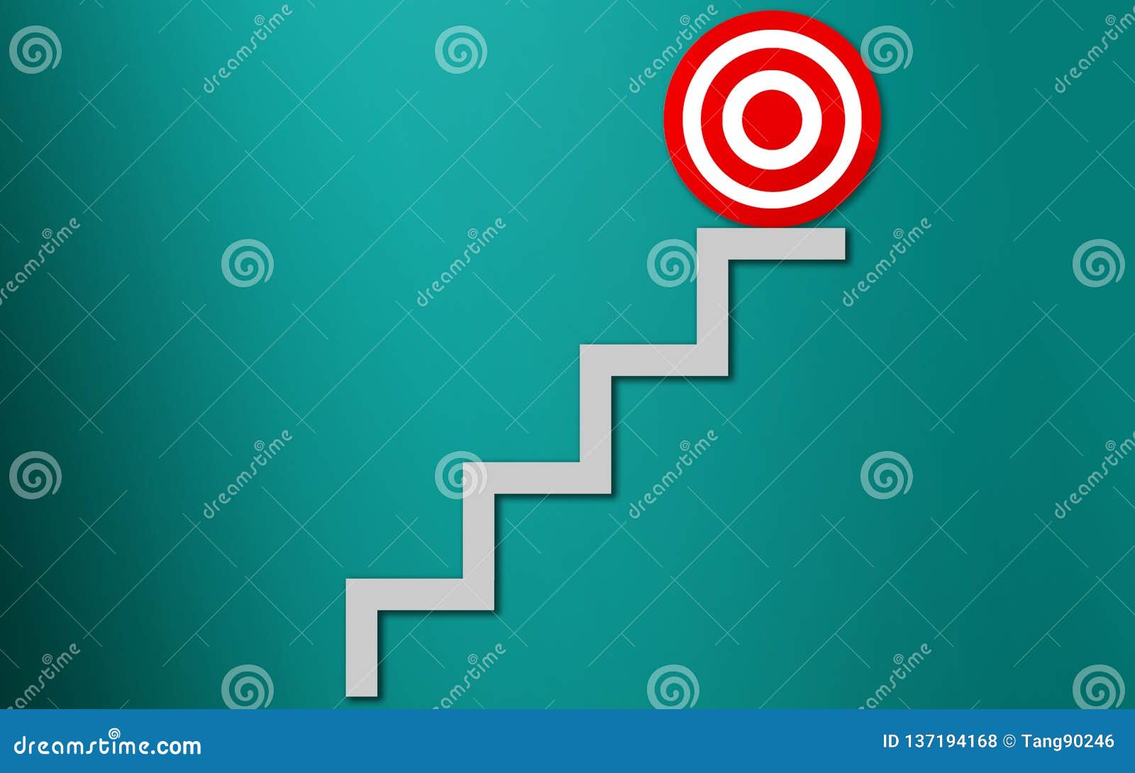 Steps or Stairs with Goal Target Stock Illustration - Illustration of ...