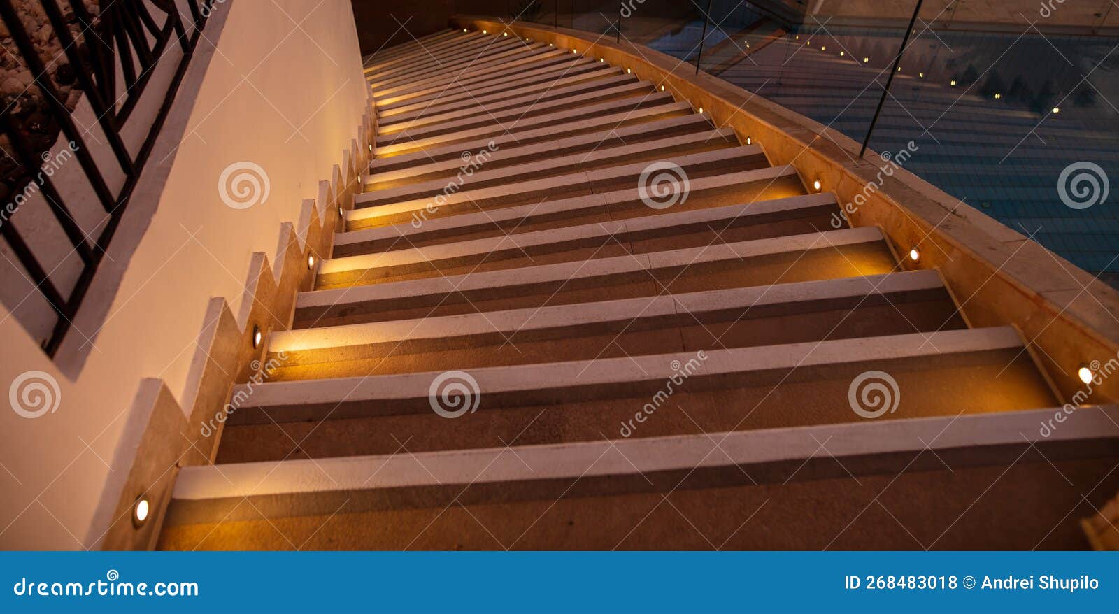 Steps on the Stairs at Night in the Illumination of Lanterns ...