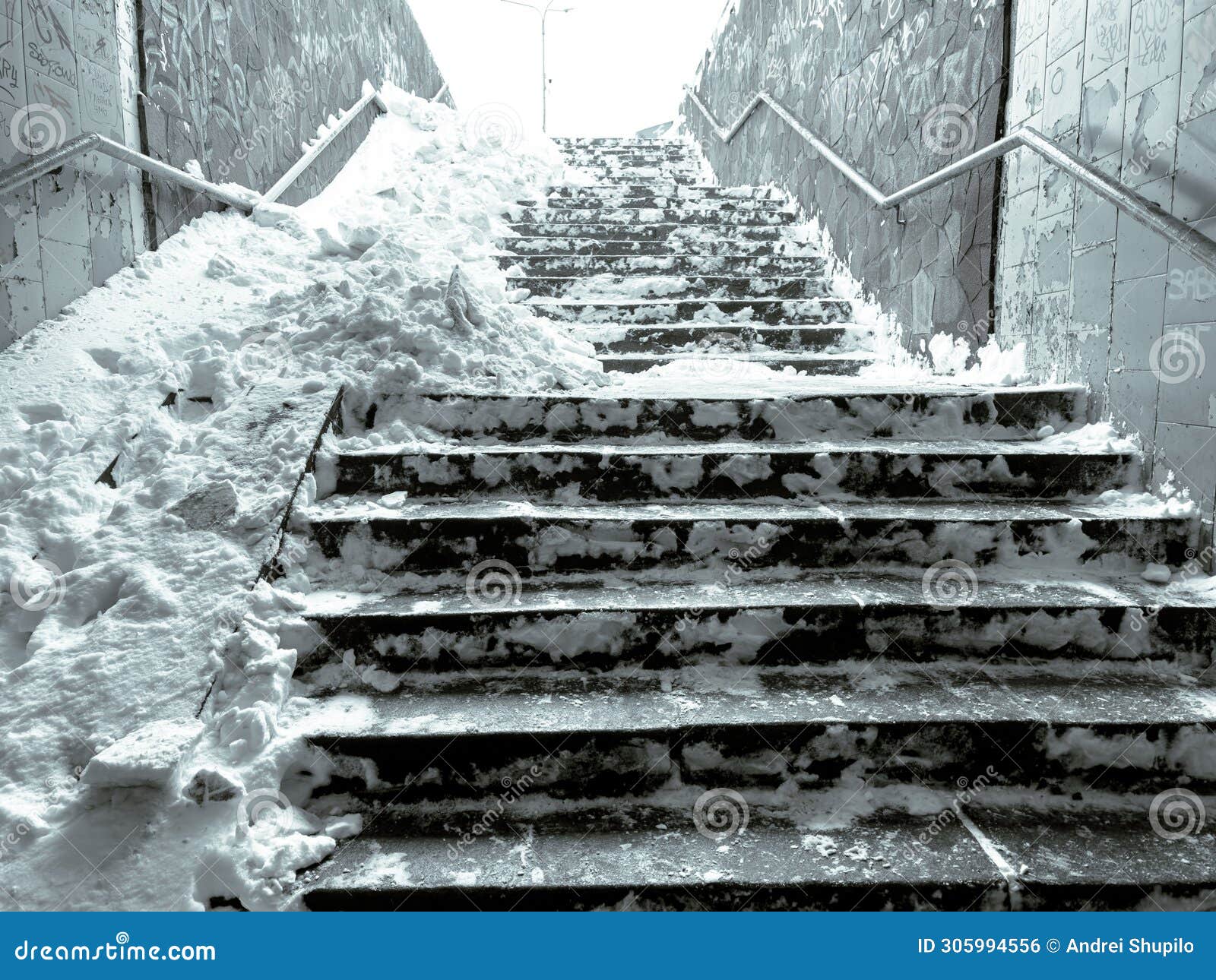 Steps on the Stairs in the Snow in Winter Stock Photo - Image of stairs ...