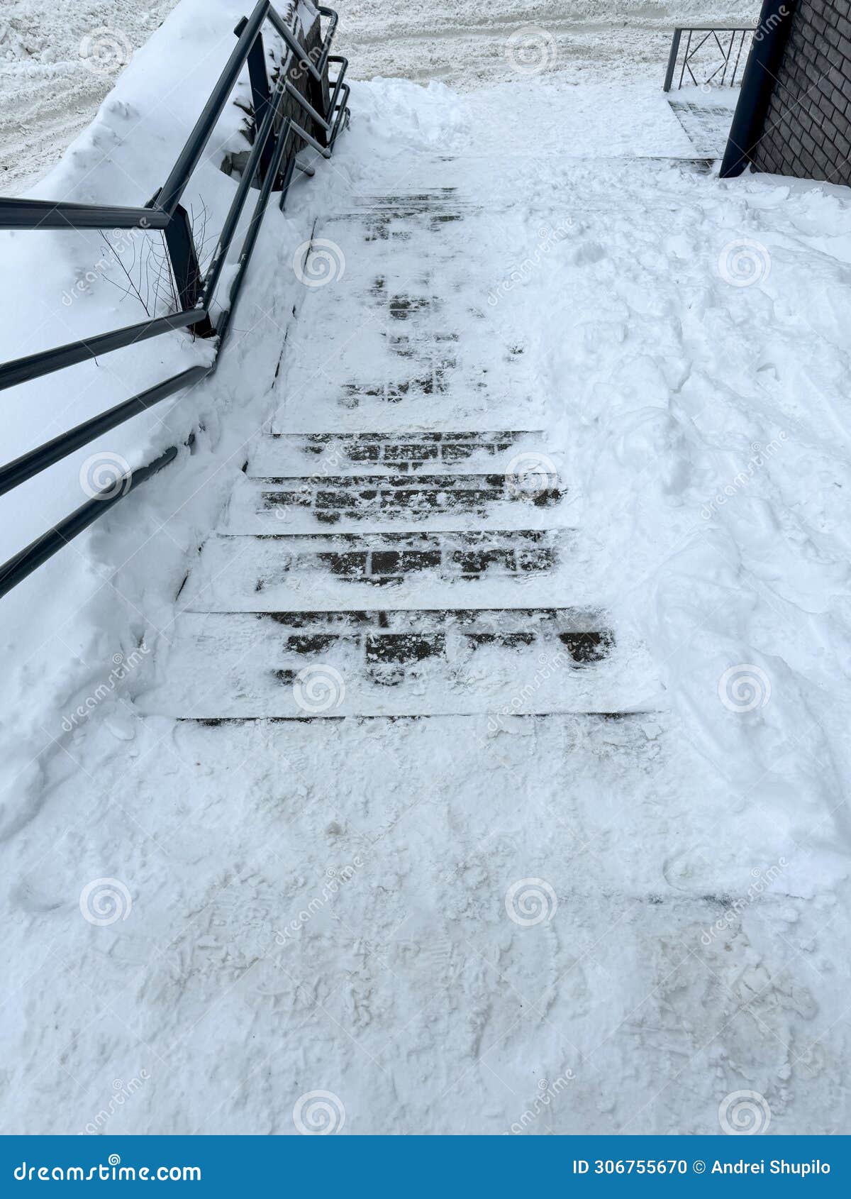 Steps on the Stairs in the Snow in Winter Stock Photo - Image of winter ...