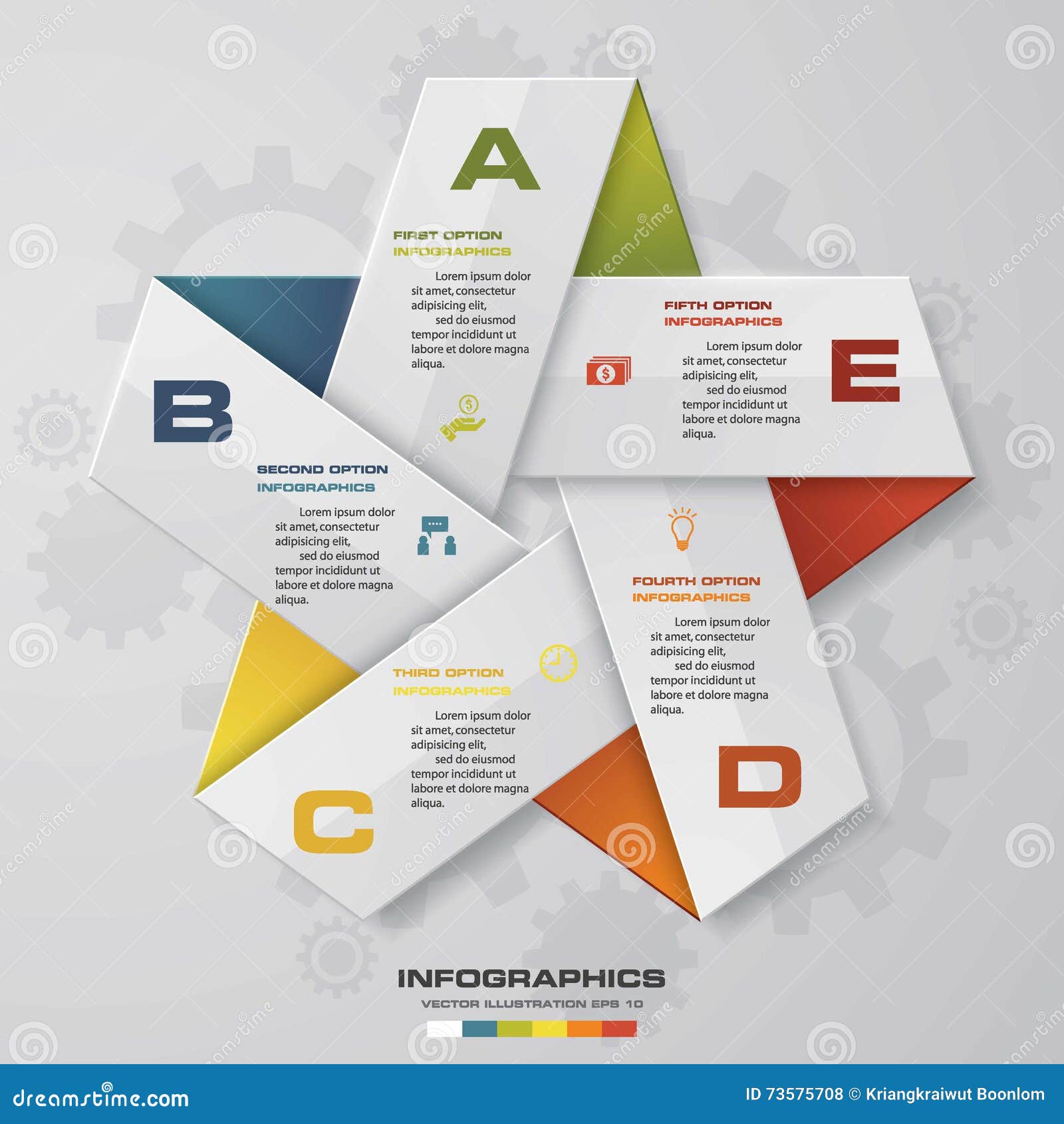 5 Steps in Star Shape Infographics Design. Vector. Template. Stock ...