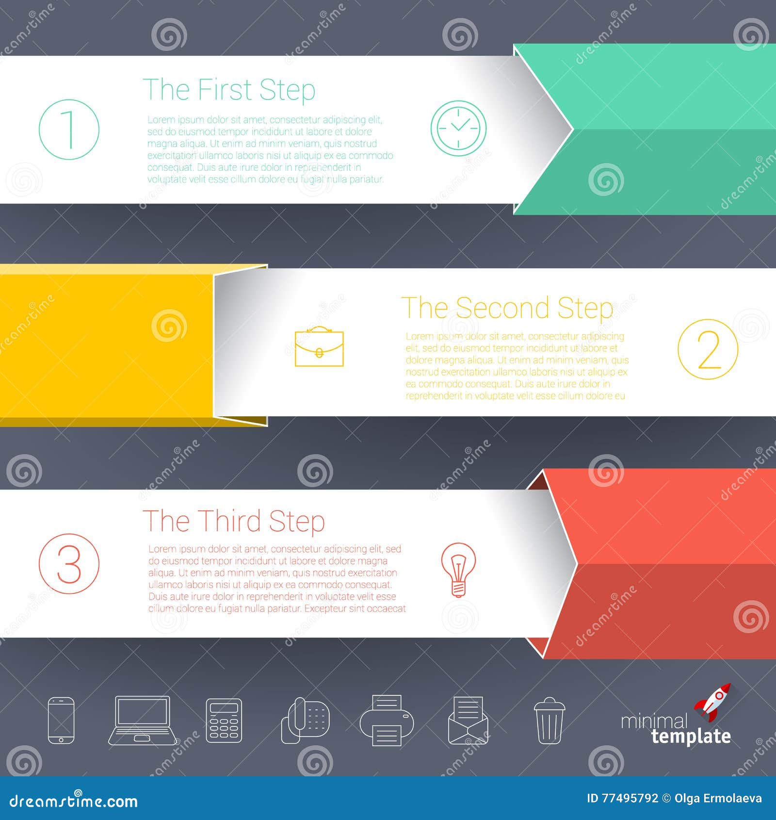 Steps by Step Chart and Graph Mock Up. Stock Vector - Illustration of ...