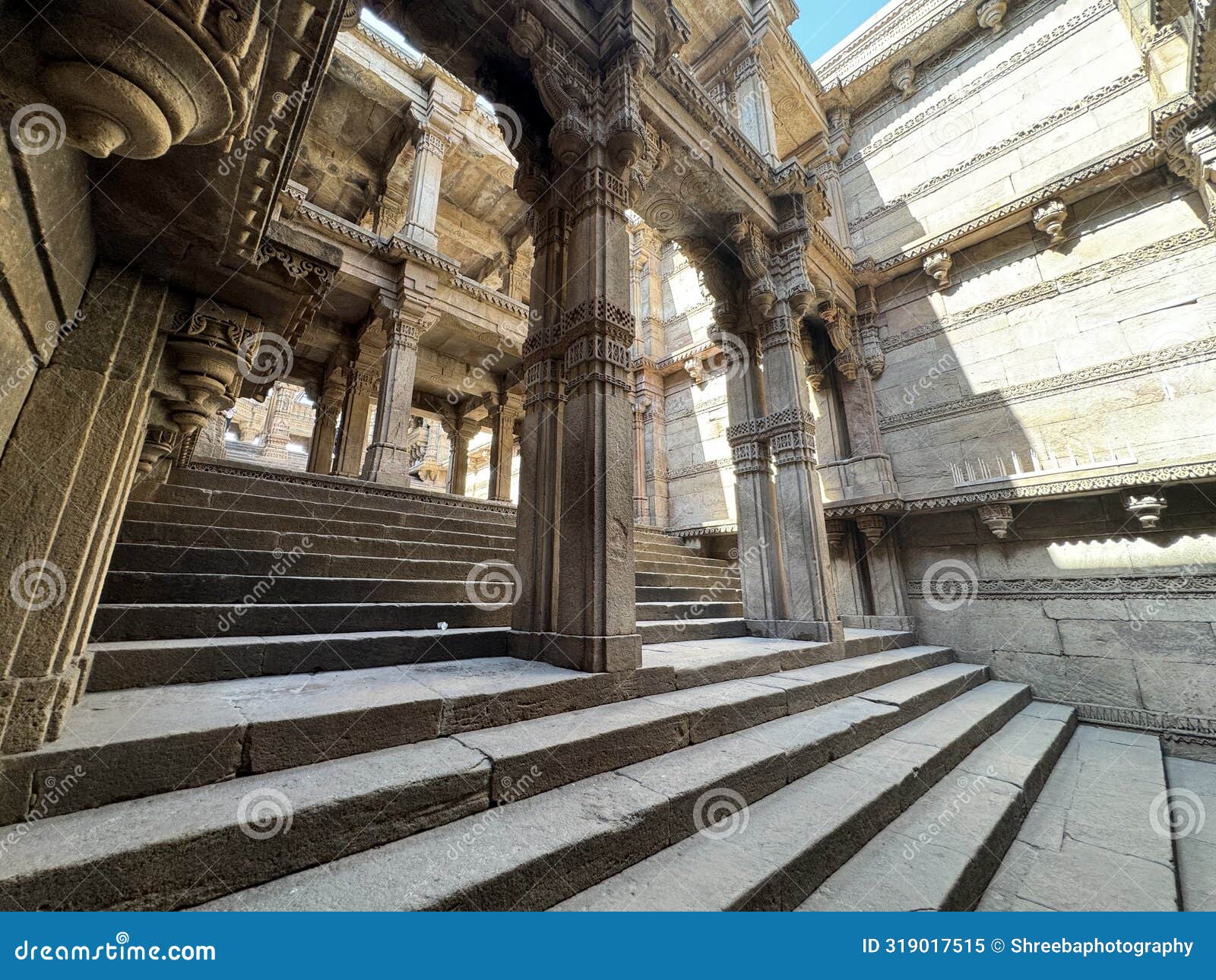 Steps of step well stock image. Image of gujaratindia - 319017515