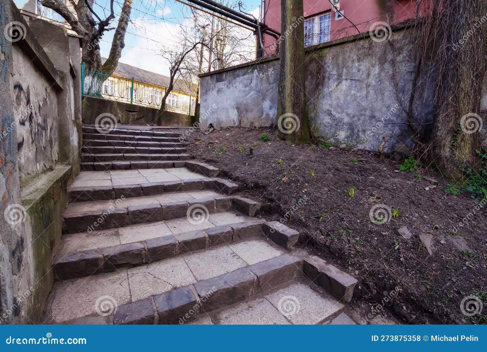 Steps on the Street of Old Town Stock Photo - Image of texture ...