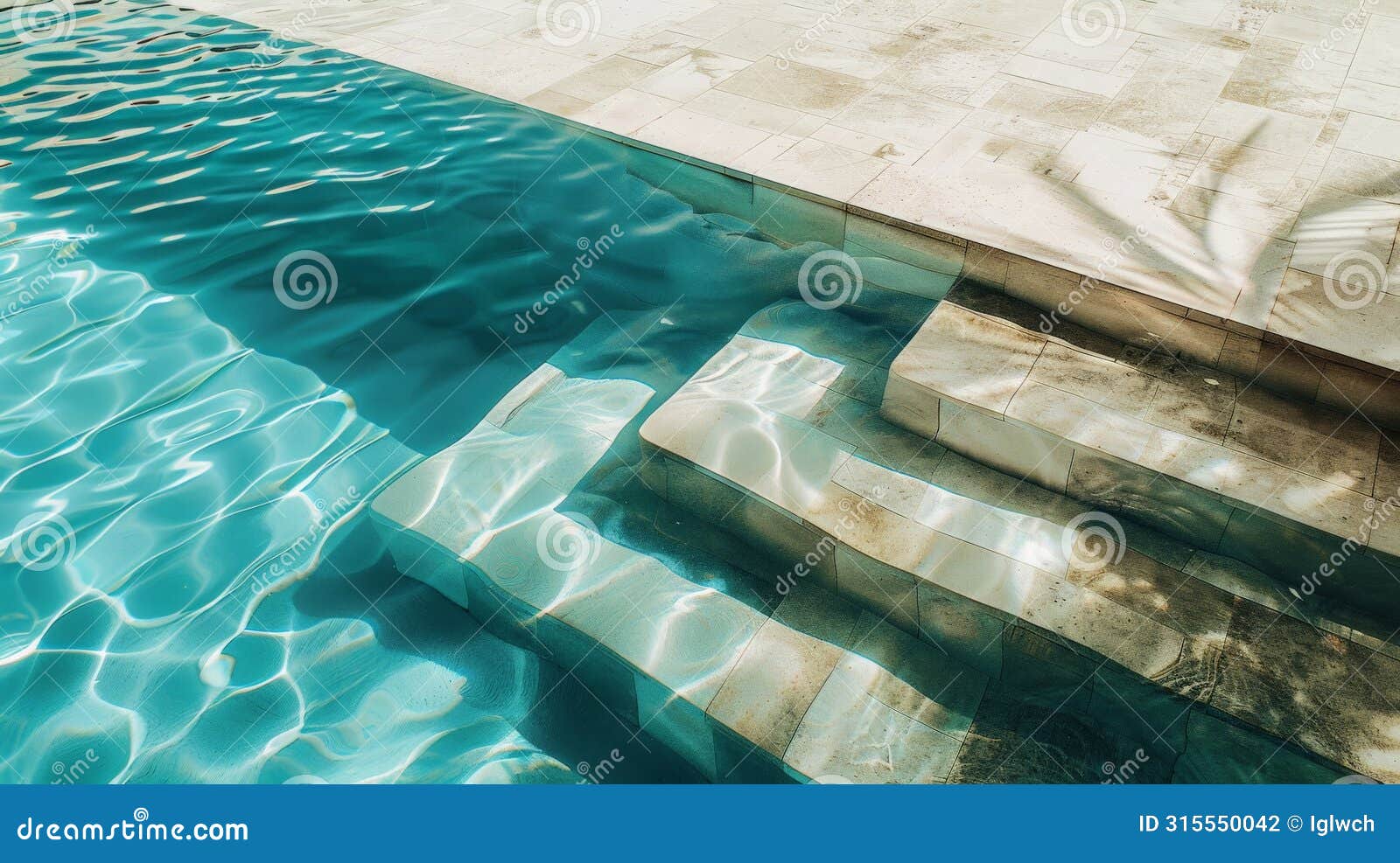 Steps in Swimming Pool Covered with Algae. Stock Photo - Image of ...