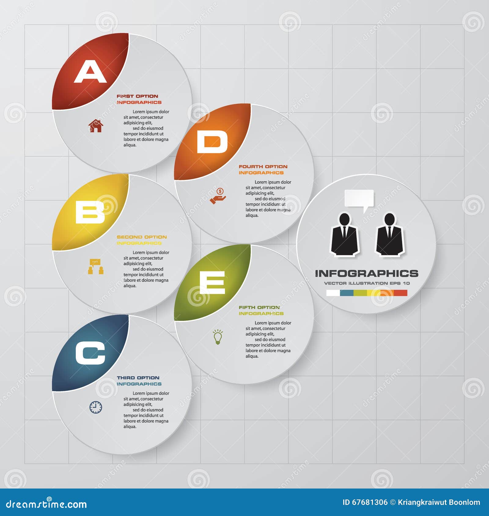 5 Steps Template For Your Design And Sample Text Align In Triangle Form ...