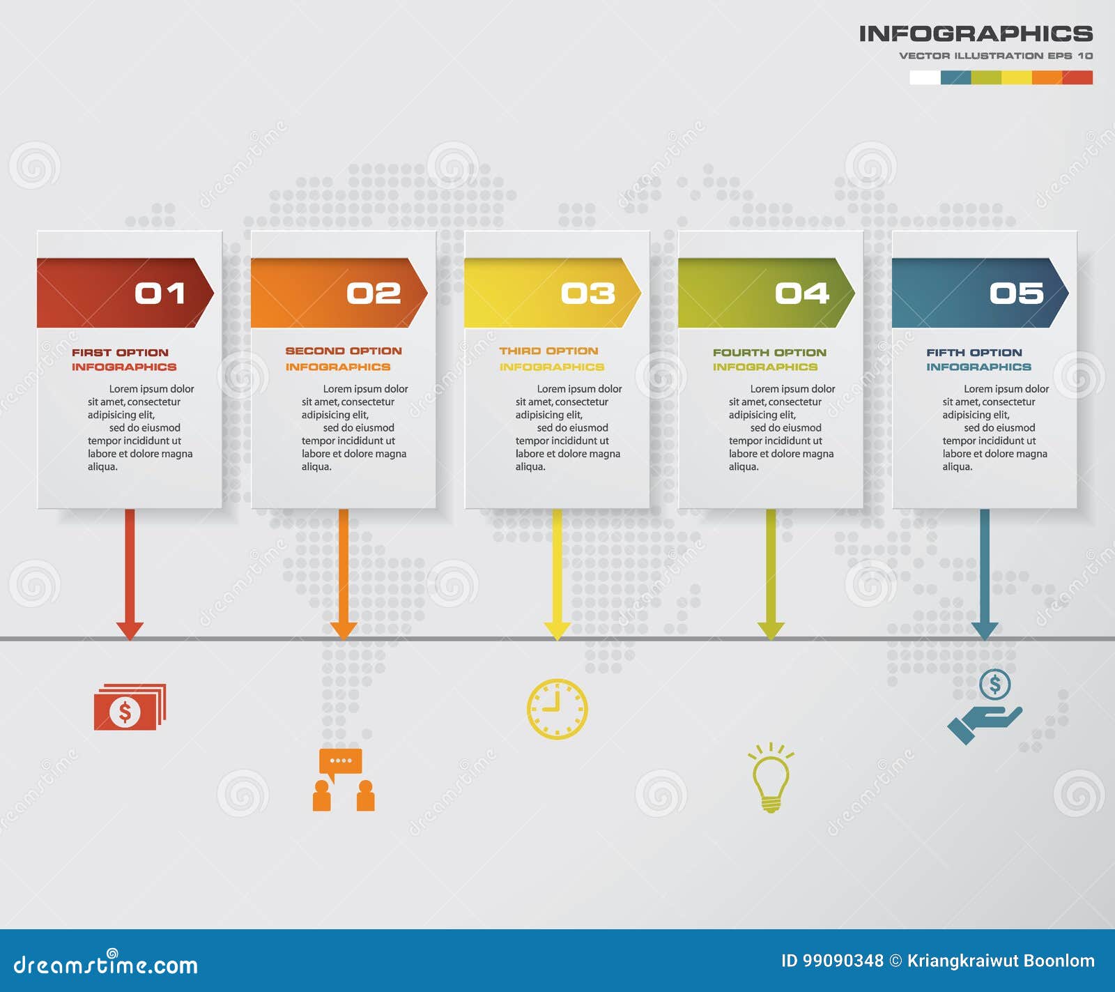 5 Steps Timeline Infographic Element. 5 Steps Infographic. EPS 10 ...