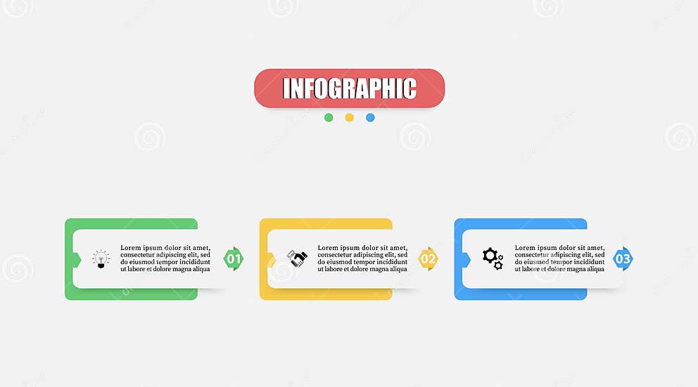 Steps Timeline Infographics Design Present Three Element. Concept ...