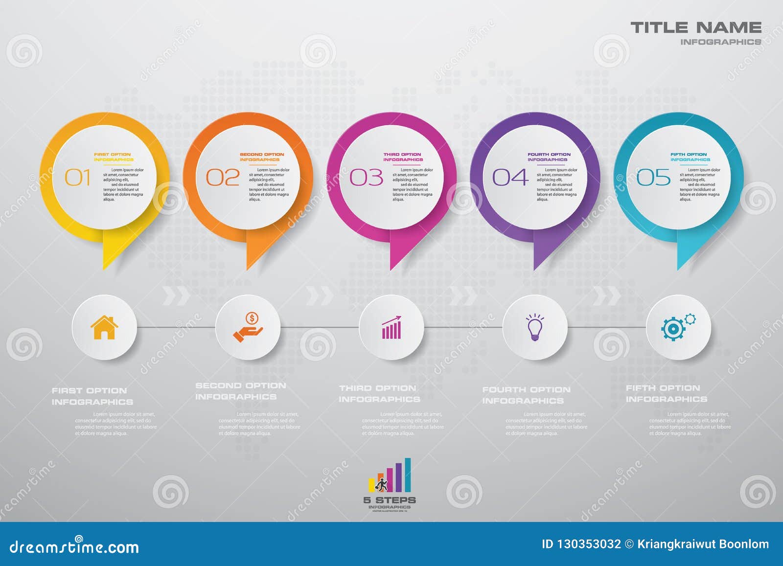 Timeline, Bubble Tmplate, Step By Step Chart. Cartoon Vector ...