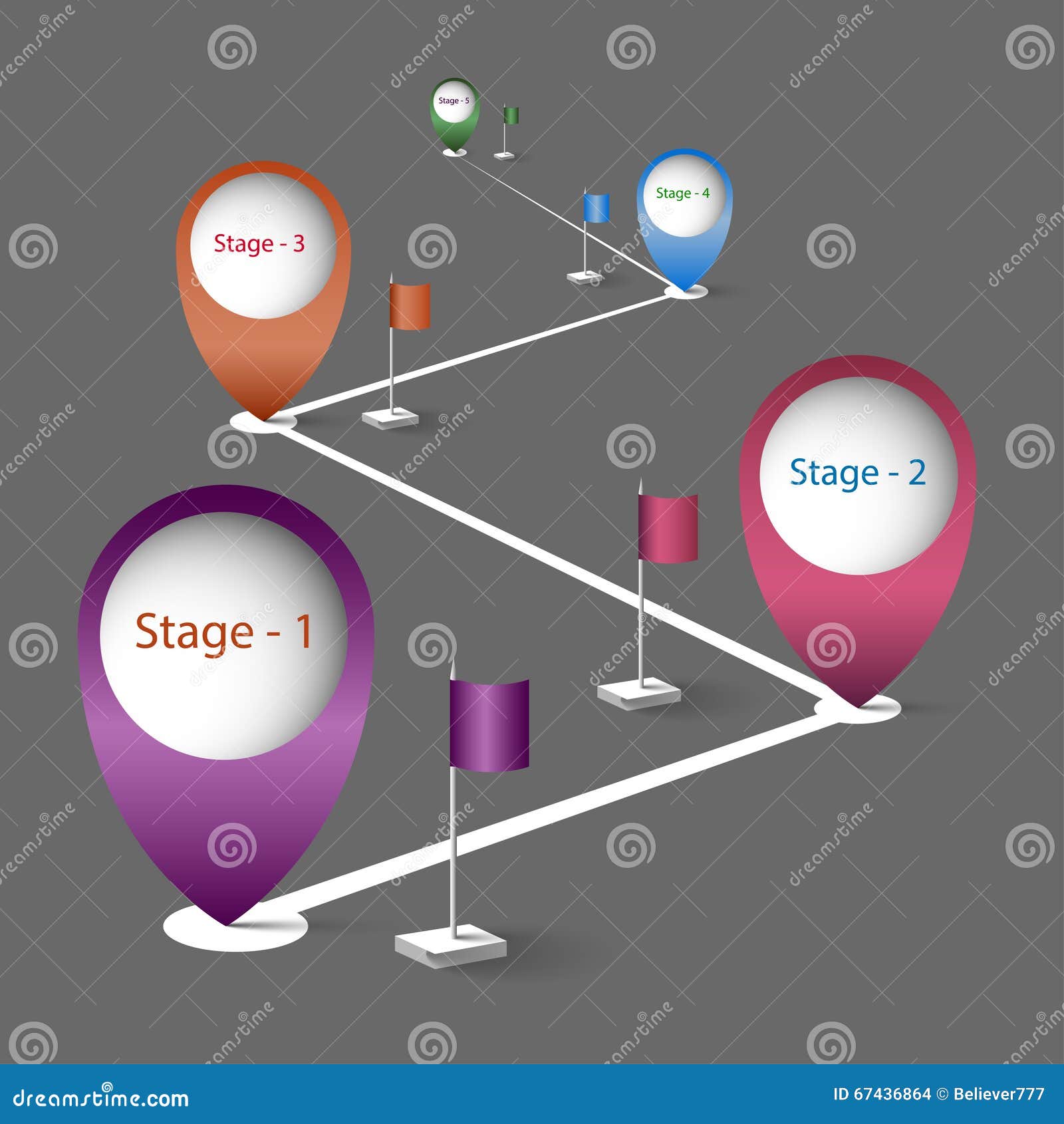 Steps To Achieve the Levels Stock Vector - Illustration of background ...