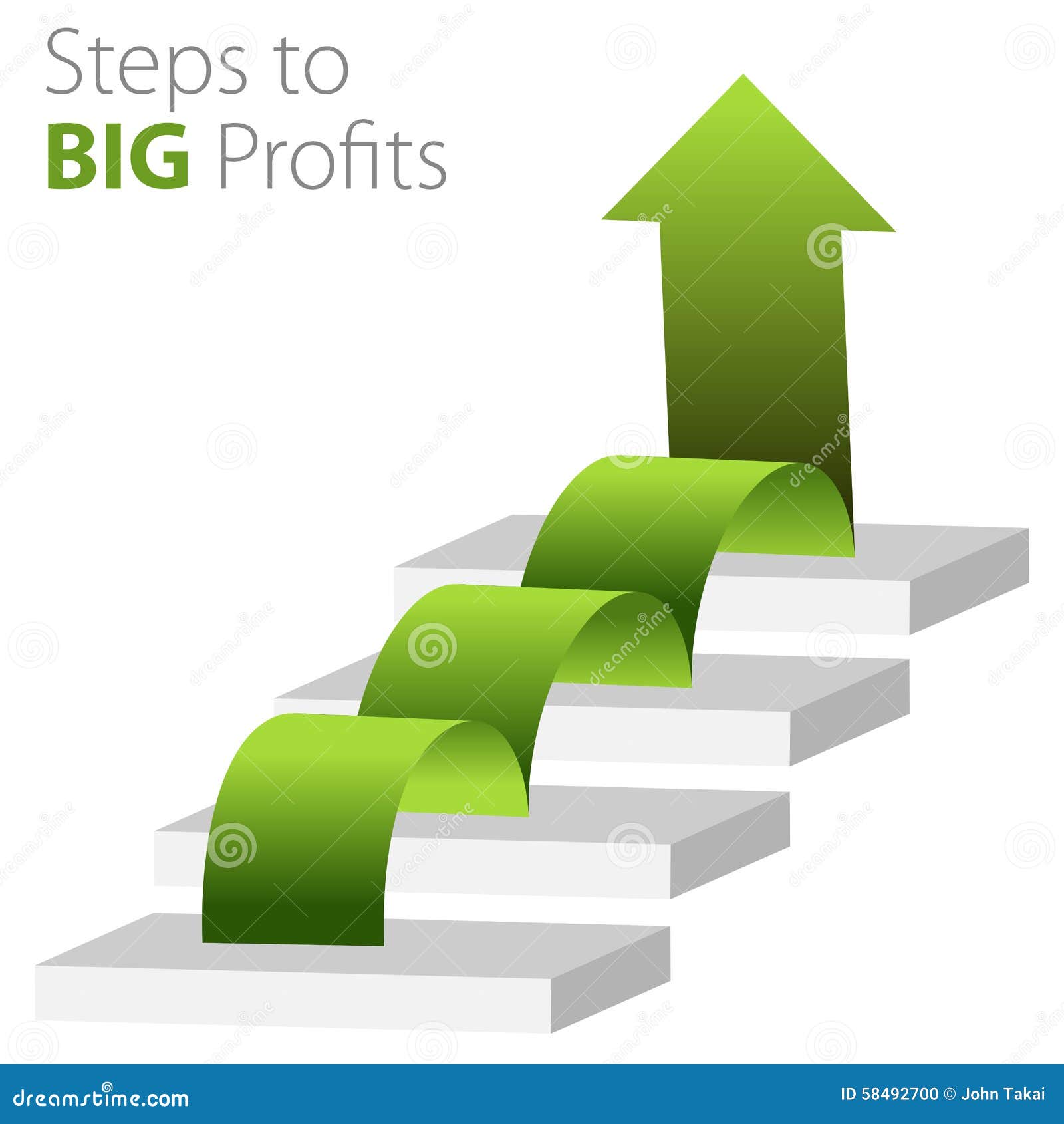 Steps to Big Profits stock vector. Illustration of investment - 58492700
