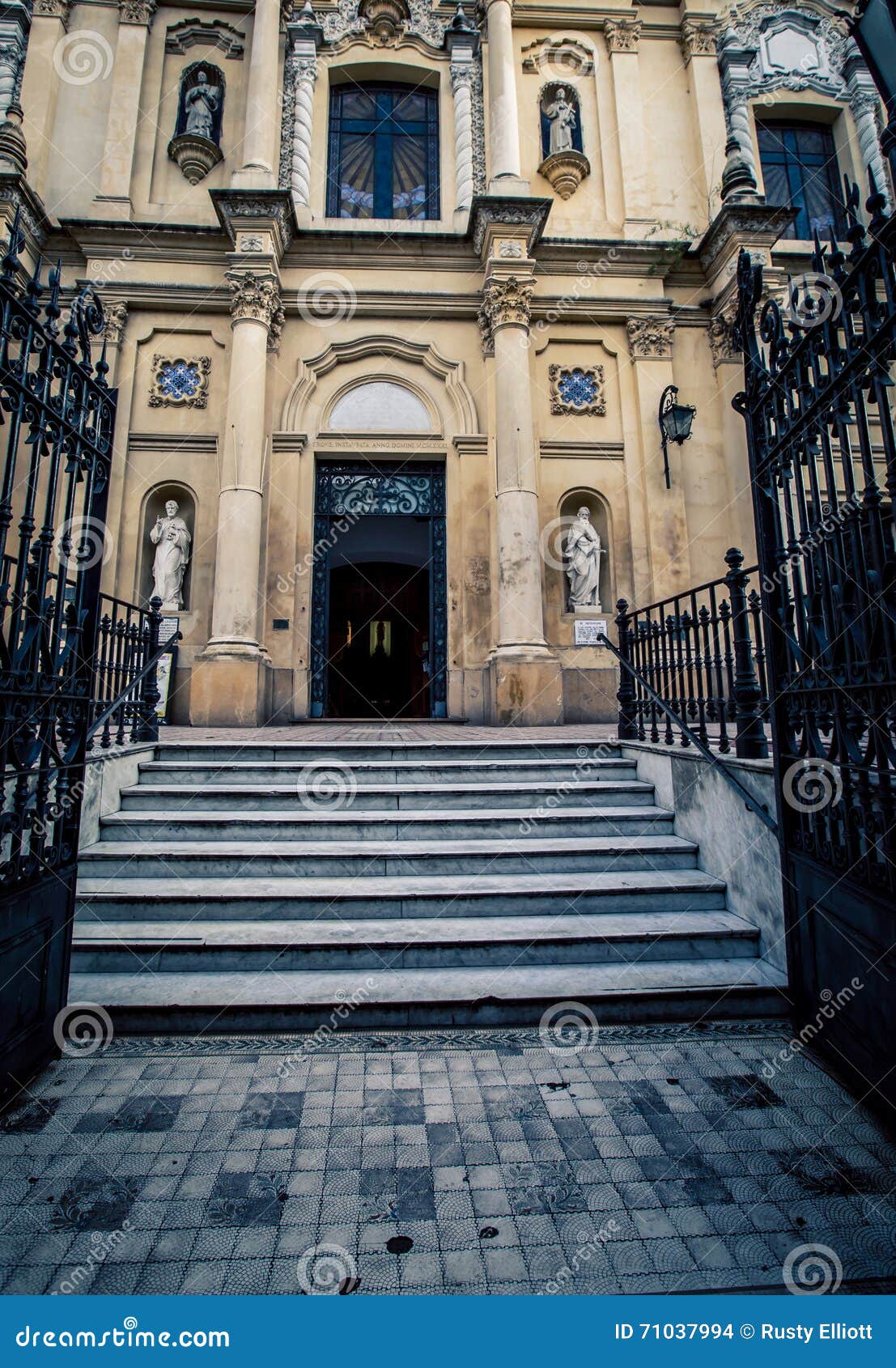 Steps to a Church stock photo. Image of america, statues - 71037994